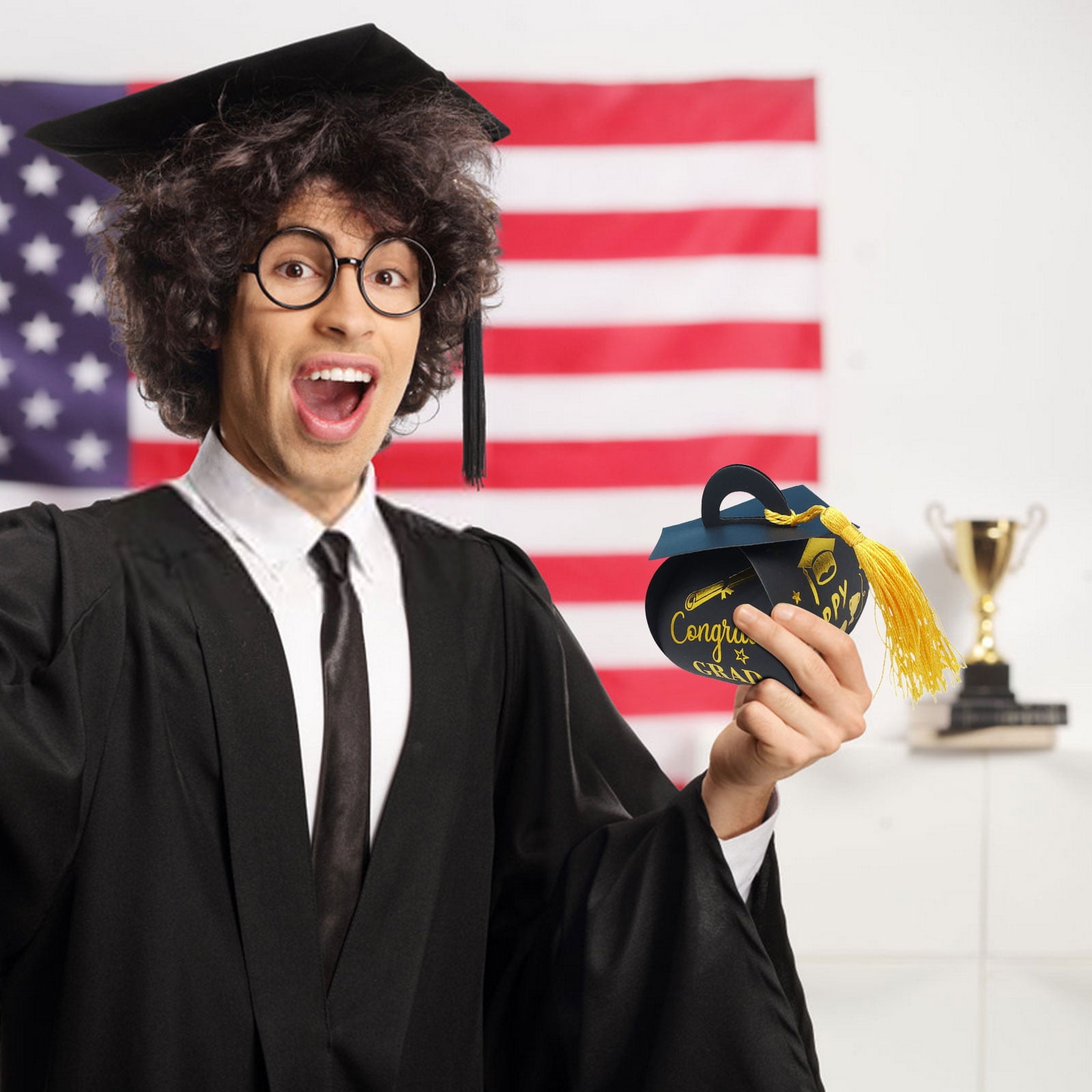 Gmogad 10pcs Graduation Candy Boxes - PhD Hat Shaped Mini Gift Favors ...