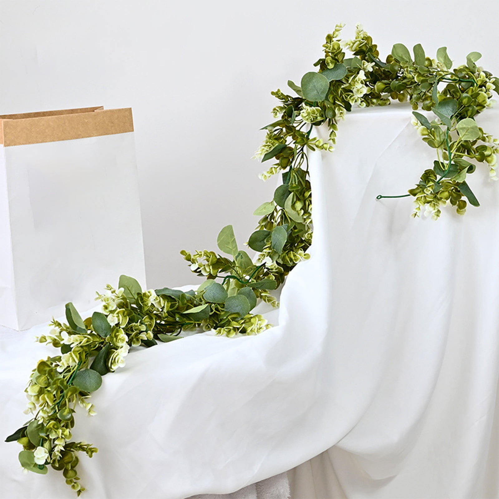 Gmogad Artificial Eucalyptus Vine 70in - Realistic Greenery Garland for ...