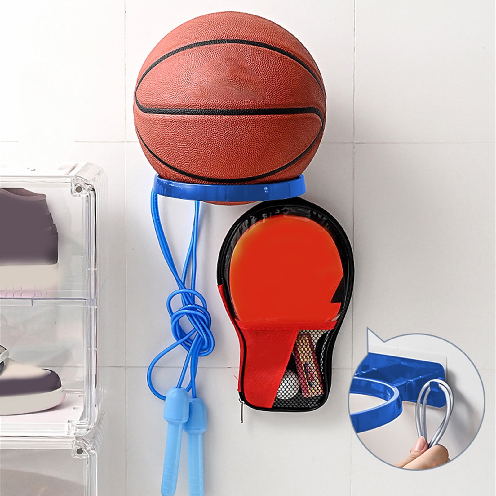 Gmogad Basketball Storage Rack Home Wall Mounted Football Storage Bag ...
