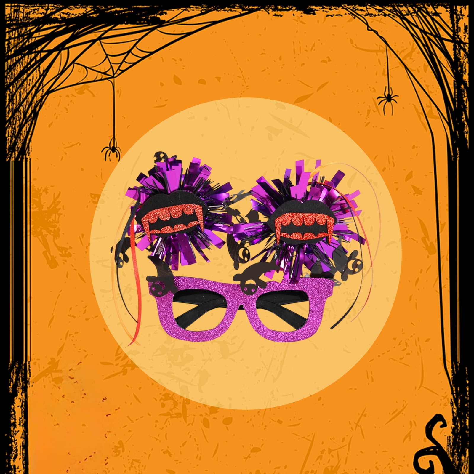 Gmogad Funny Halloween Eyeglasses - Fringe Frames with Skull & Spider ...