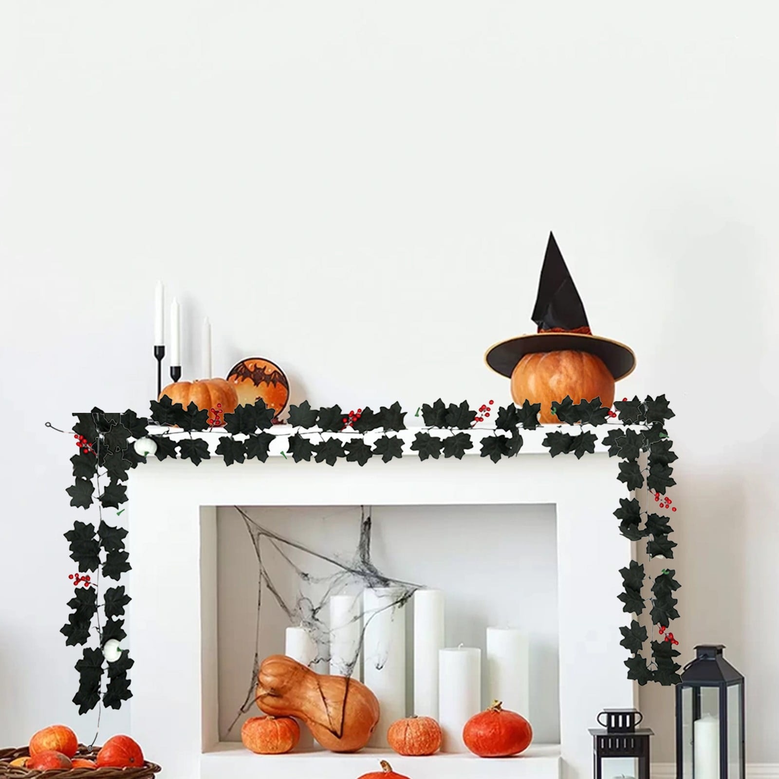 Gmogad Halloween Fall Leaf Garland, 2 Pack 6.6Ft Extra Long Artificial ...