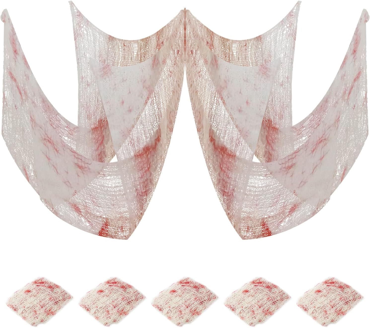 Gmogad Halloween Scary Gauze Fabric Decoration Tattered Ghost Cobweb ...