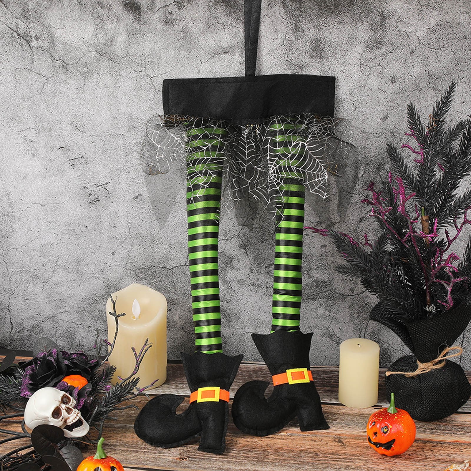 Gmogad Halloween Witch Hanging Decoration, Spooky Climbing Tree Ghost Witch Leg Props, Outdoor ...