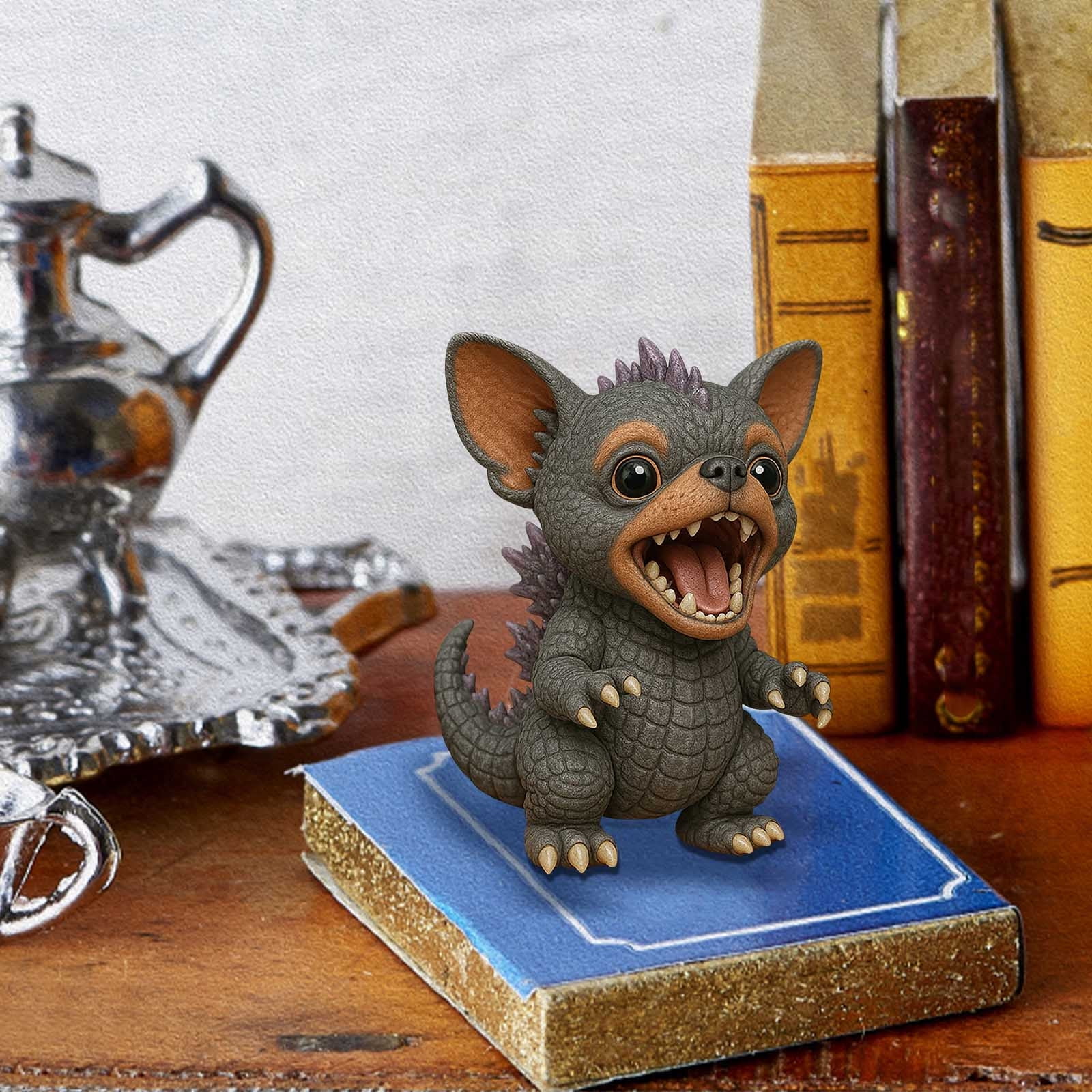 Gmogad Resin Monster Dog Statue - Whimsical Handmade Puppy Sculpture ...