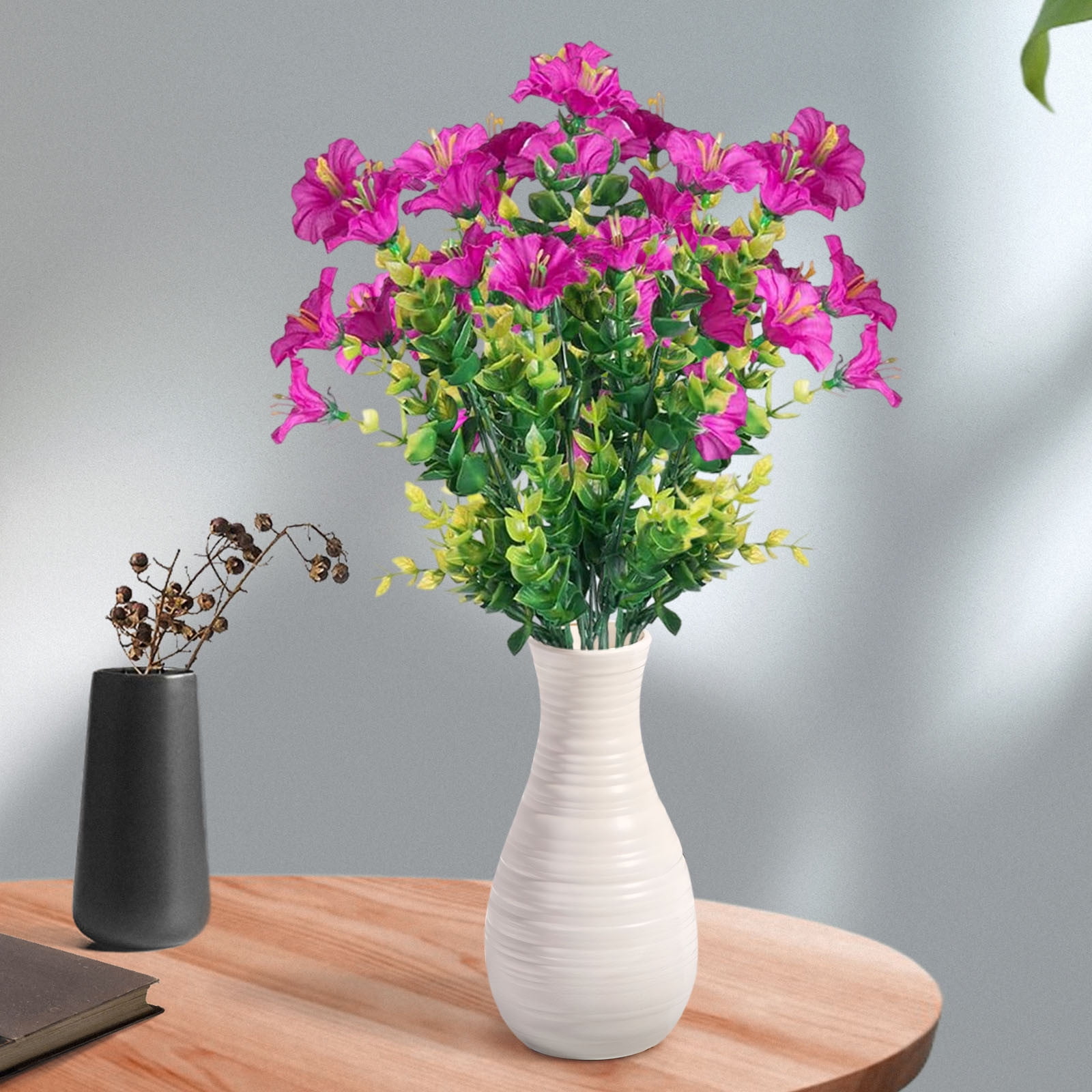 Gmogad Simulated Violet Silk Flowers Bouquet (2 Pack) - Spring Home ...