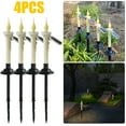 Gmogad Solar Candle Stake Lights, 4 Pack LED Long Pole Ground Spike ...