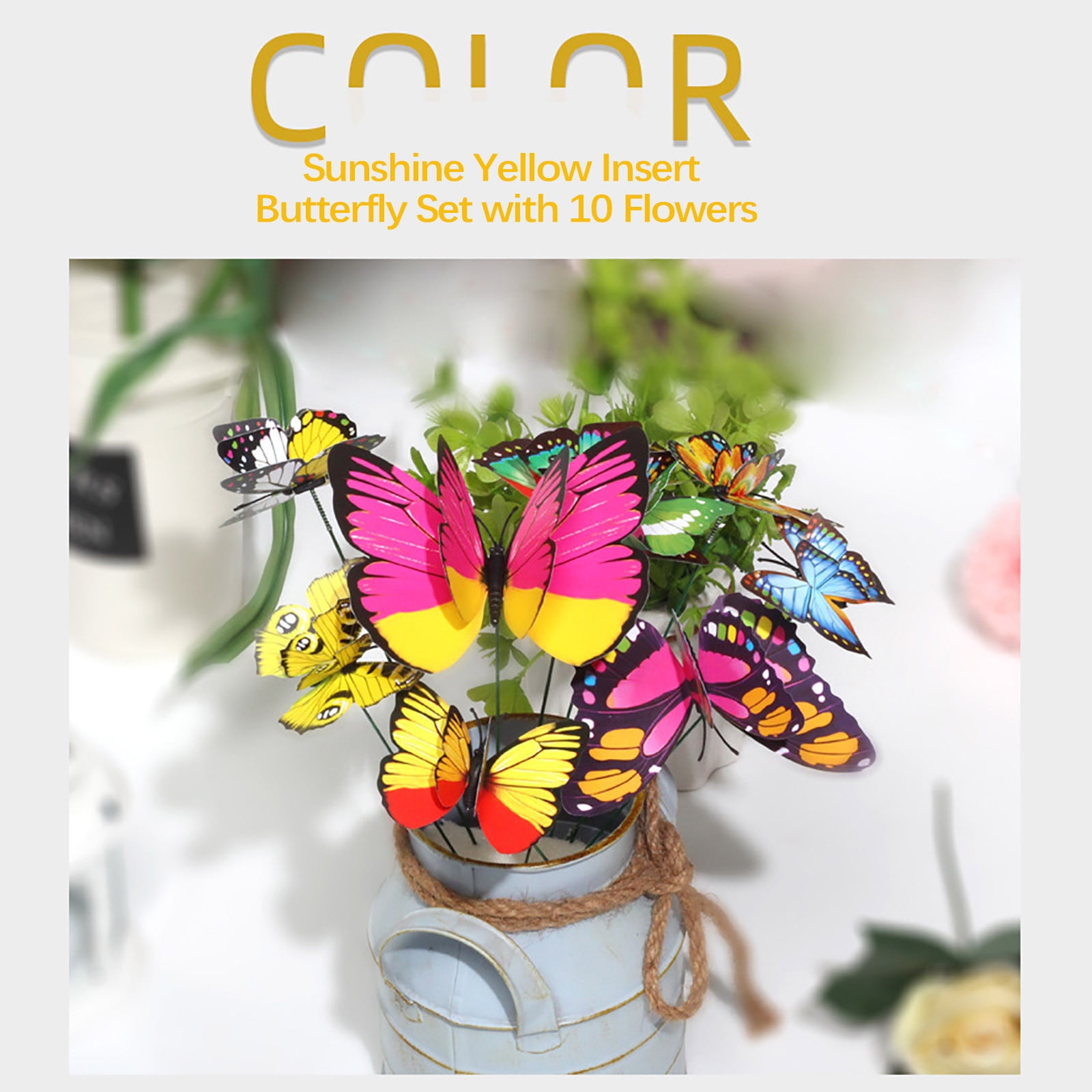 Gmogad Summer Garden Decor Stakes, PVC Floral Insert Rods - 25cm Double ...