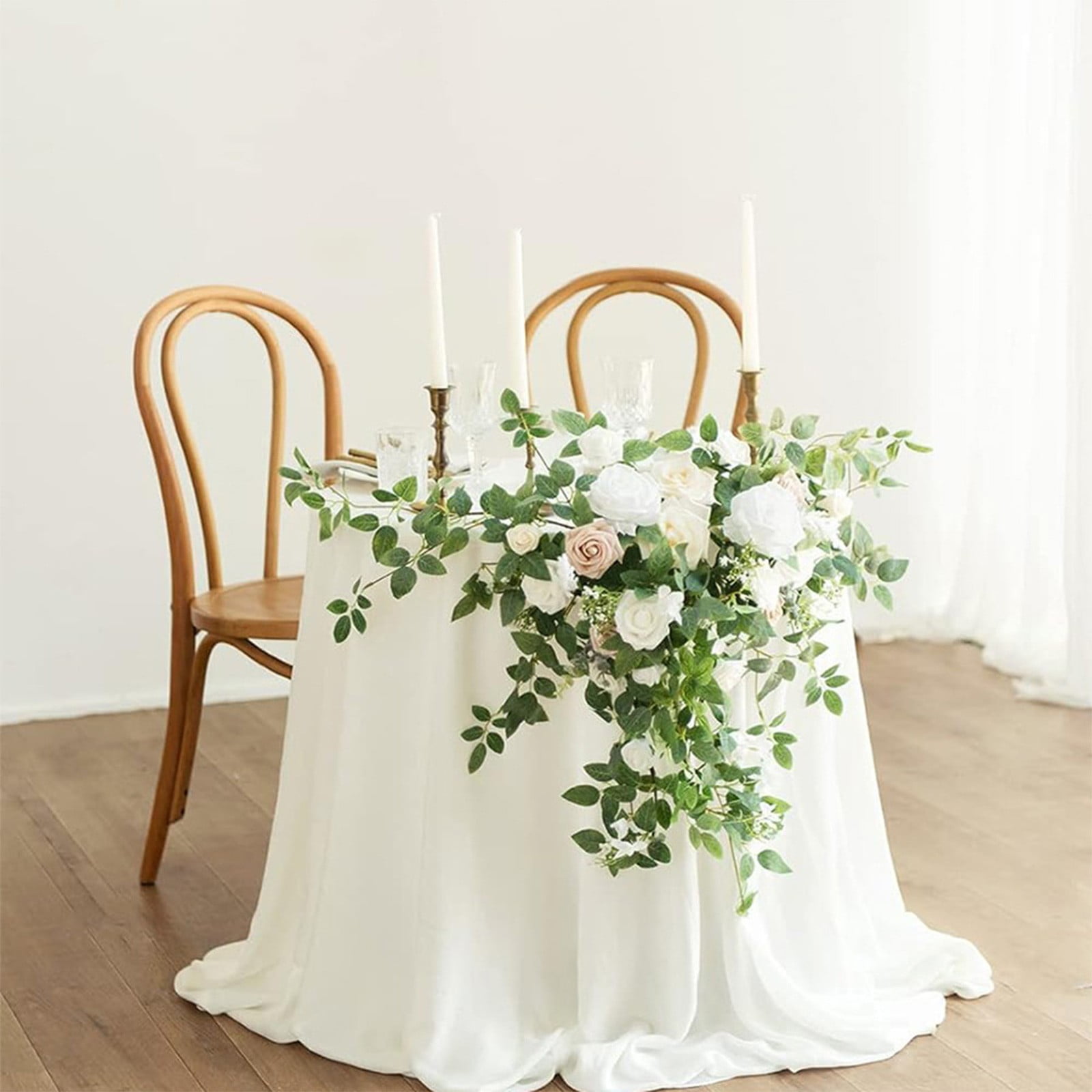 Gmogad Wedding Chair Back Flowers - Realistic Faux Floral 2-Piece Set ...