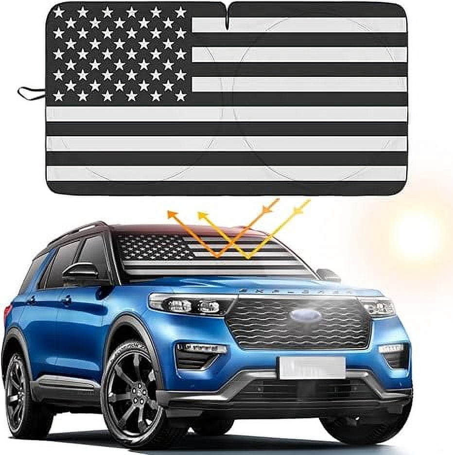 Gmogad Windshield Sun Shade American Flag USA Patriotic Design Foldable ...