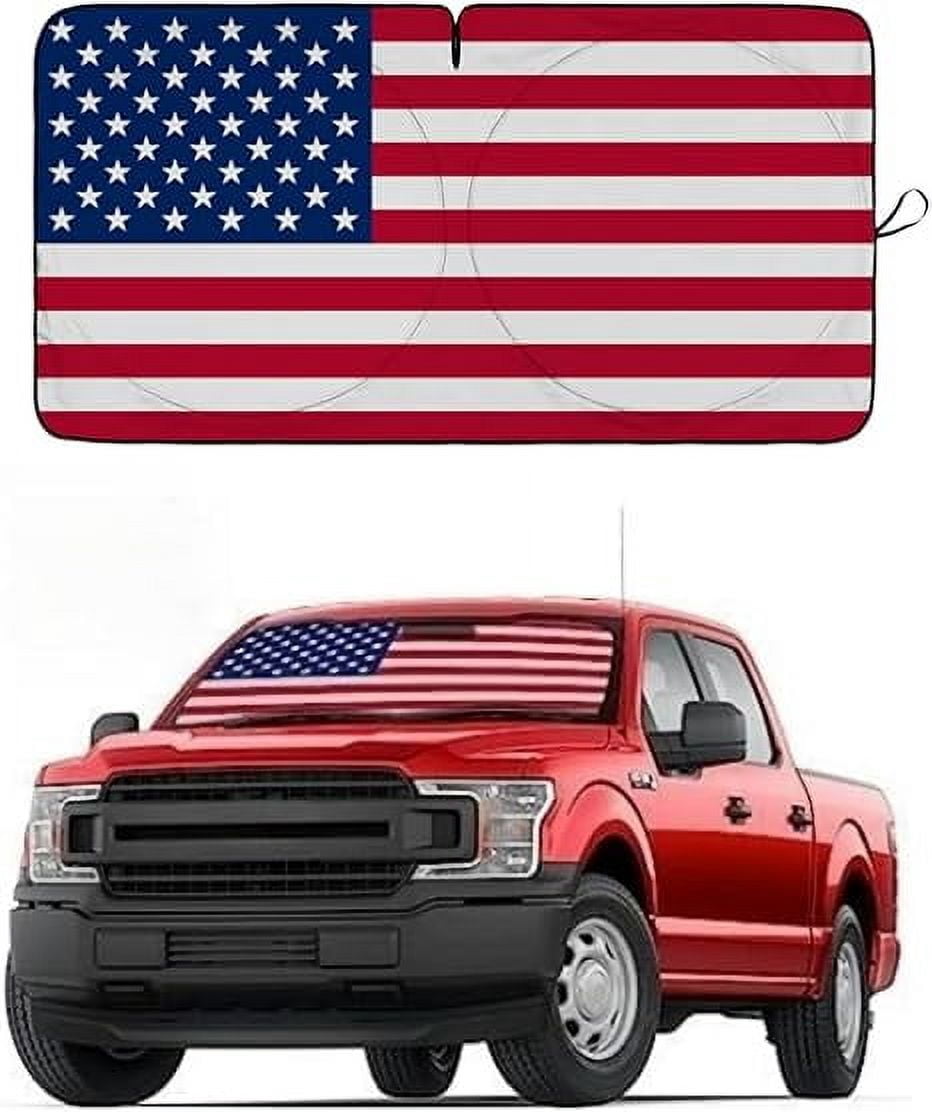 Gmogad Windshield Sun Shade American Flag USA Patriotic Design Foldable ...