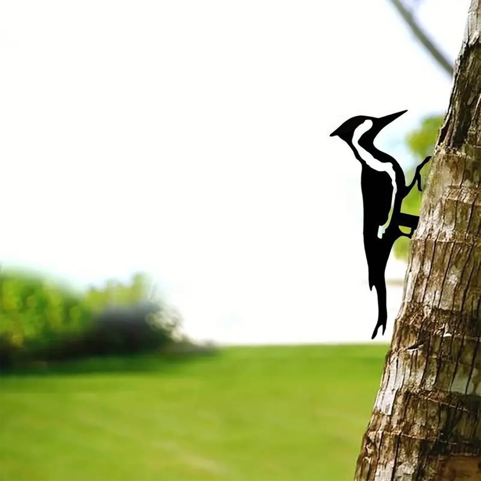 Gmogad Wrought Iron Woodpecker Ornament - 25cm Rustic Metal Bird Decor ...