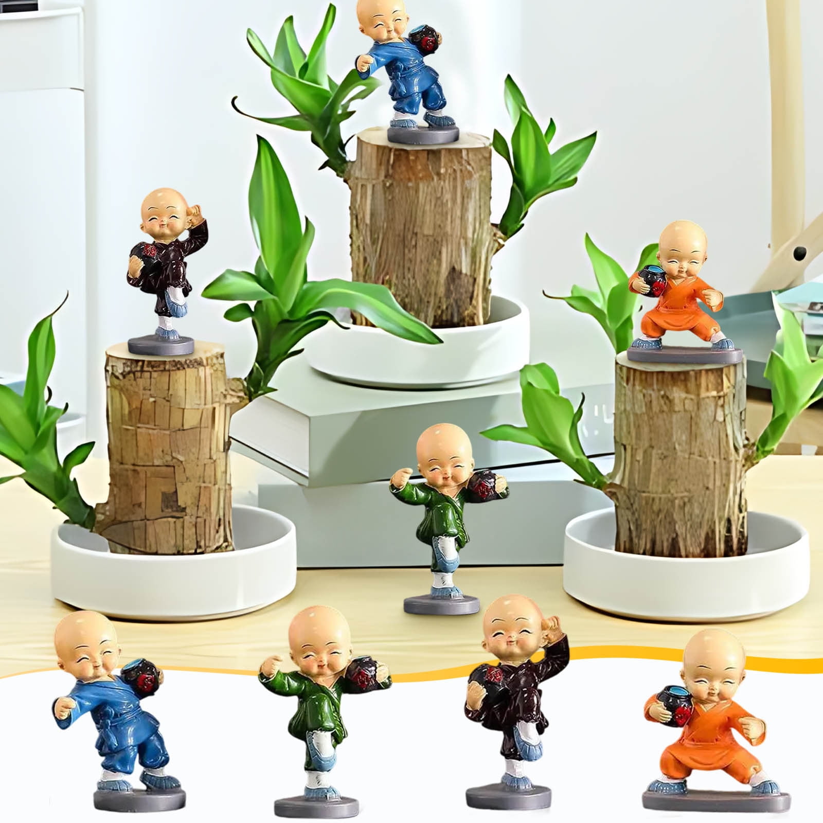 Gmogad Zen Monk Statue, Handcrafted Resin Buddha Decor for Desk ...