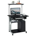 GnHoCh 3 Tier Computer Desk with Printer Shelf and Keyboard Tray, Home ...