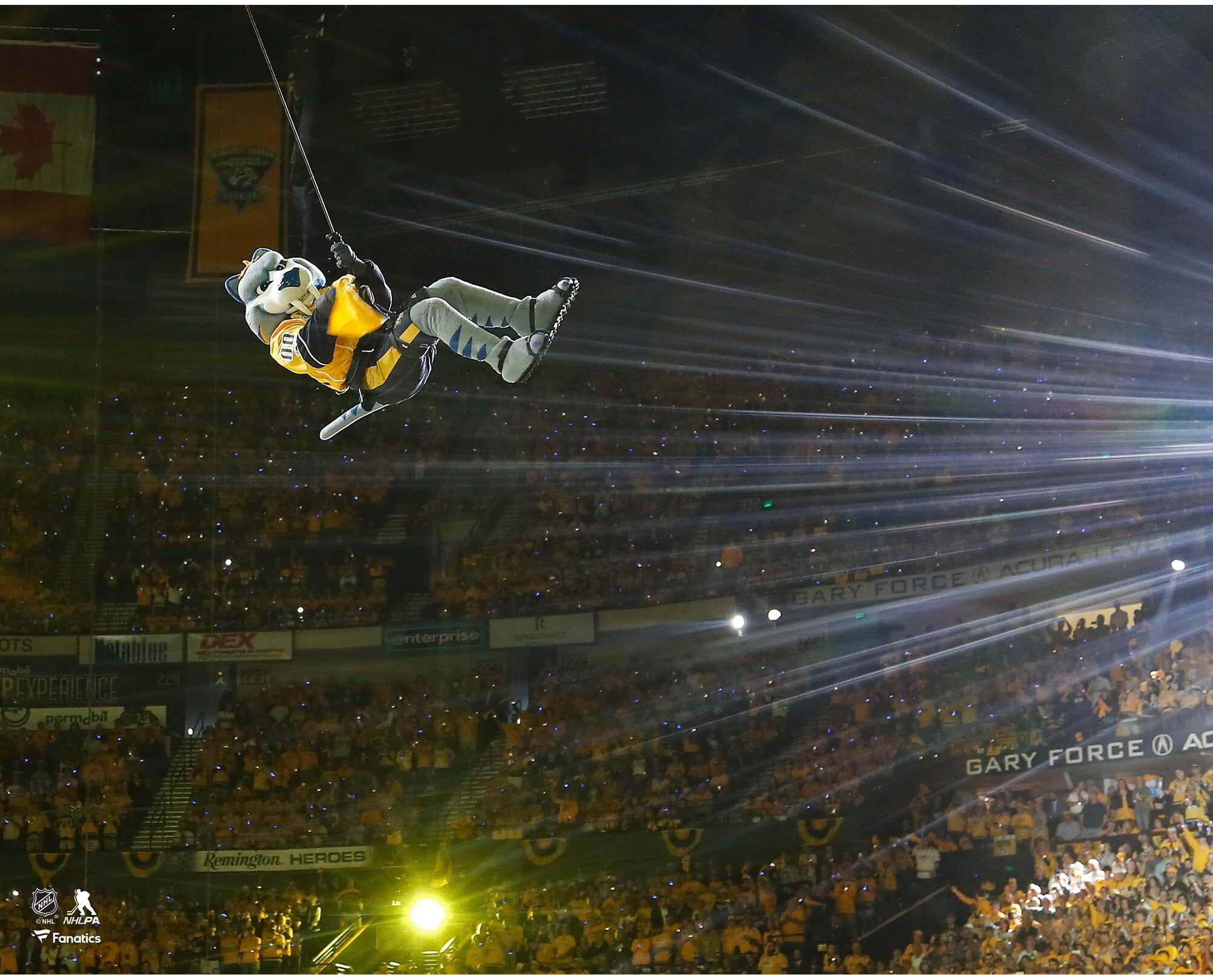 Gnash Nashville Predators Unsigned Pregame Rappelling Entrance ...