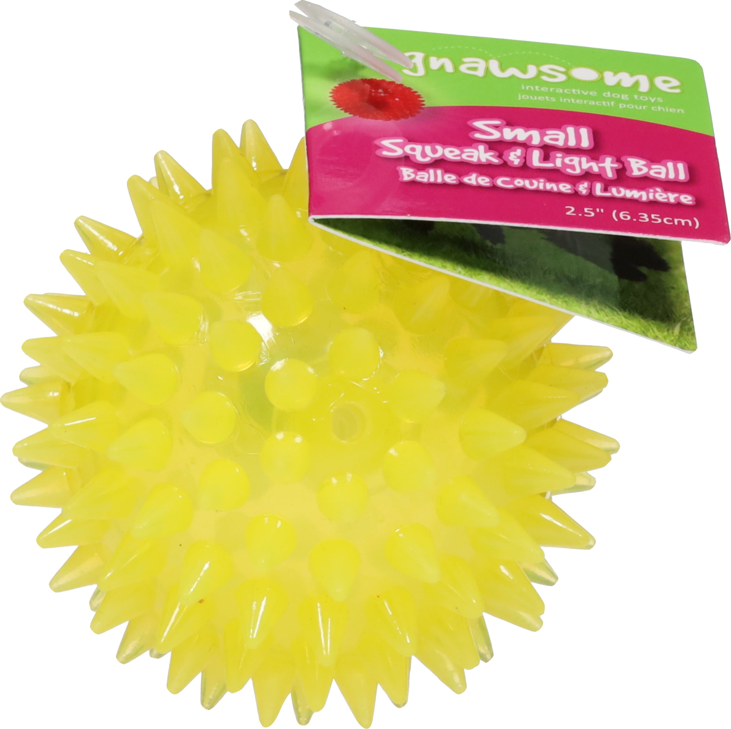 Gnawsome Squeak & Light Ball Small Dog Toy with Interactive Features ...