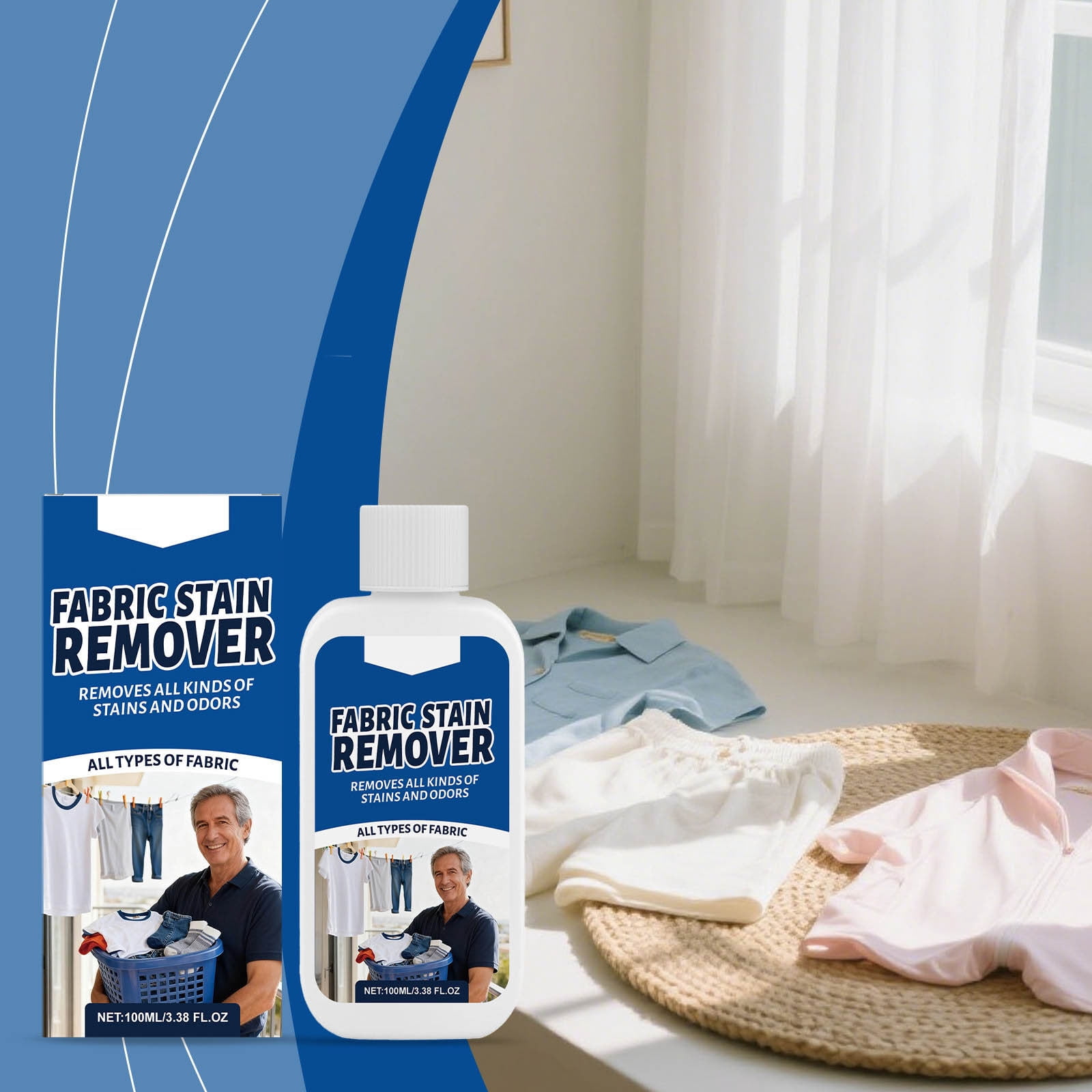 Gnmfd 100ml Fabric Stain Remover Spray, Gentle Daily Clothing Cleaner ...