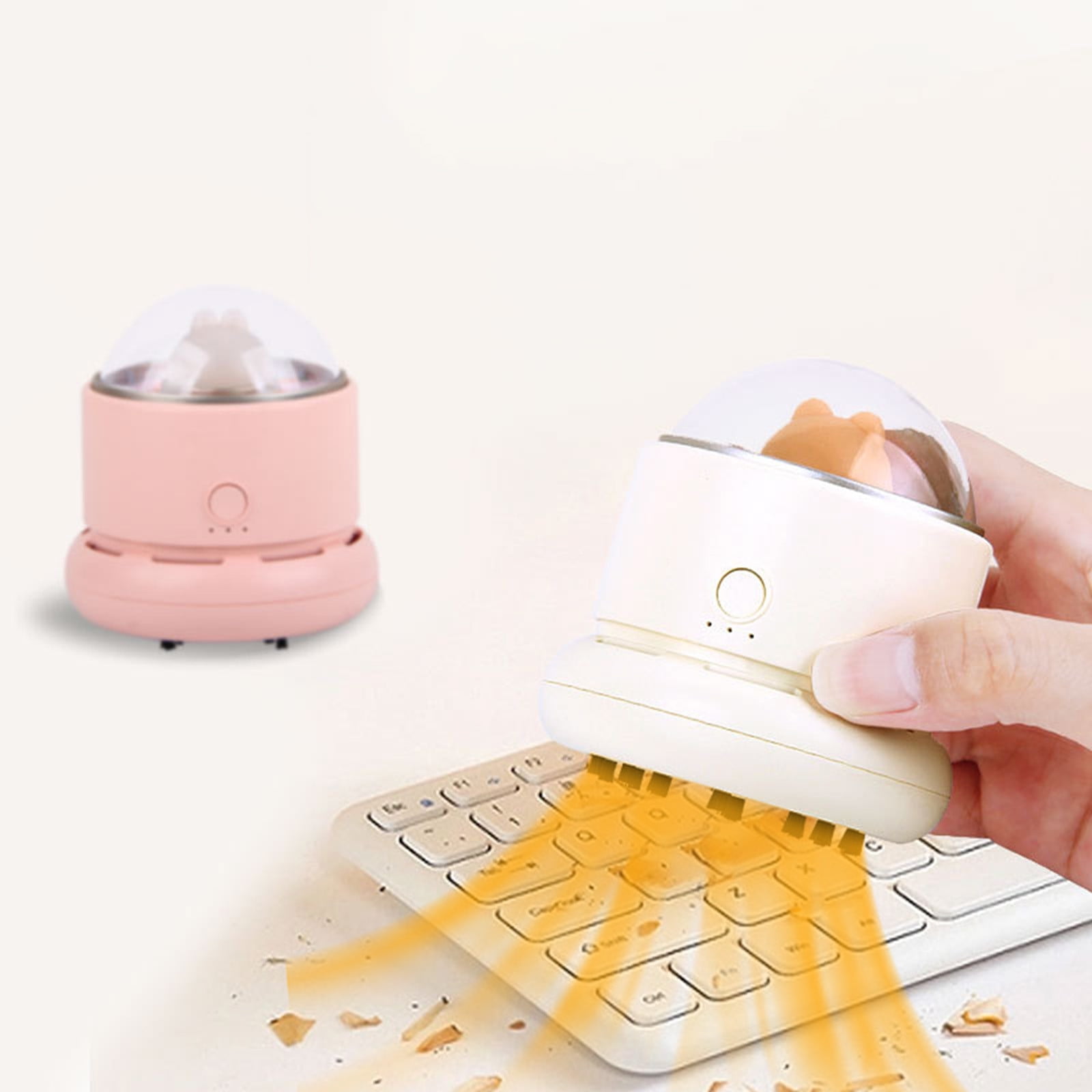 Gnmfd 2 in 1 Mini Desktop Vacuum Cleaner with Night Light Cute ...