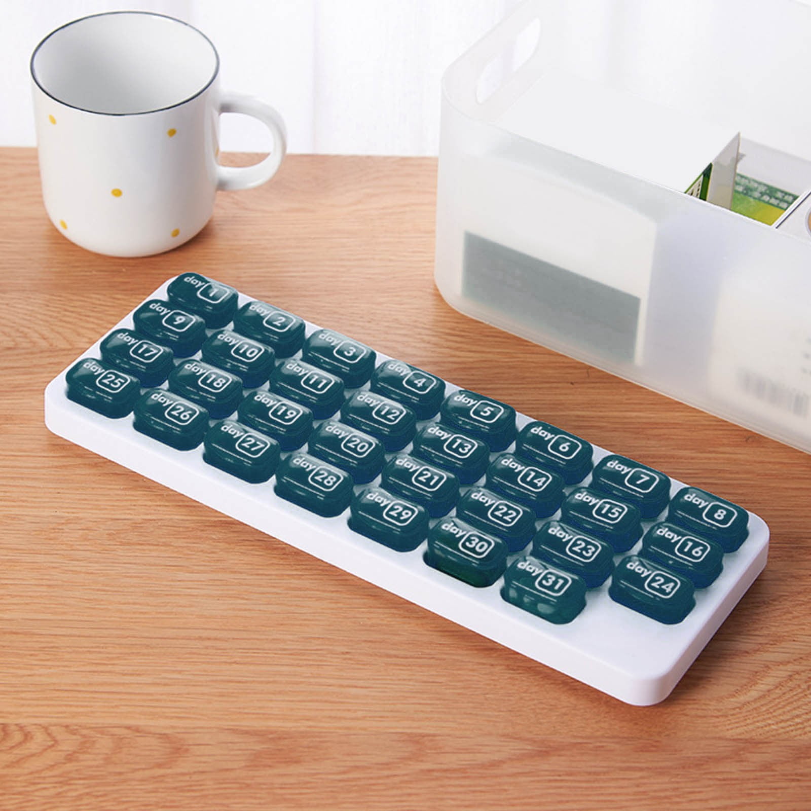 Gnmfd 31-Day Pill Organizer Daily Compartments Medication Supplement ...