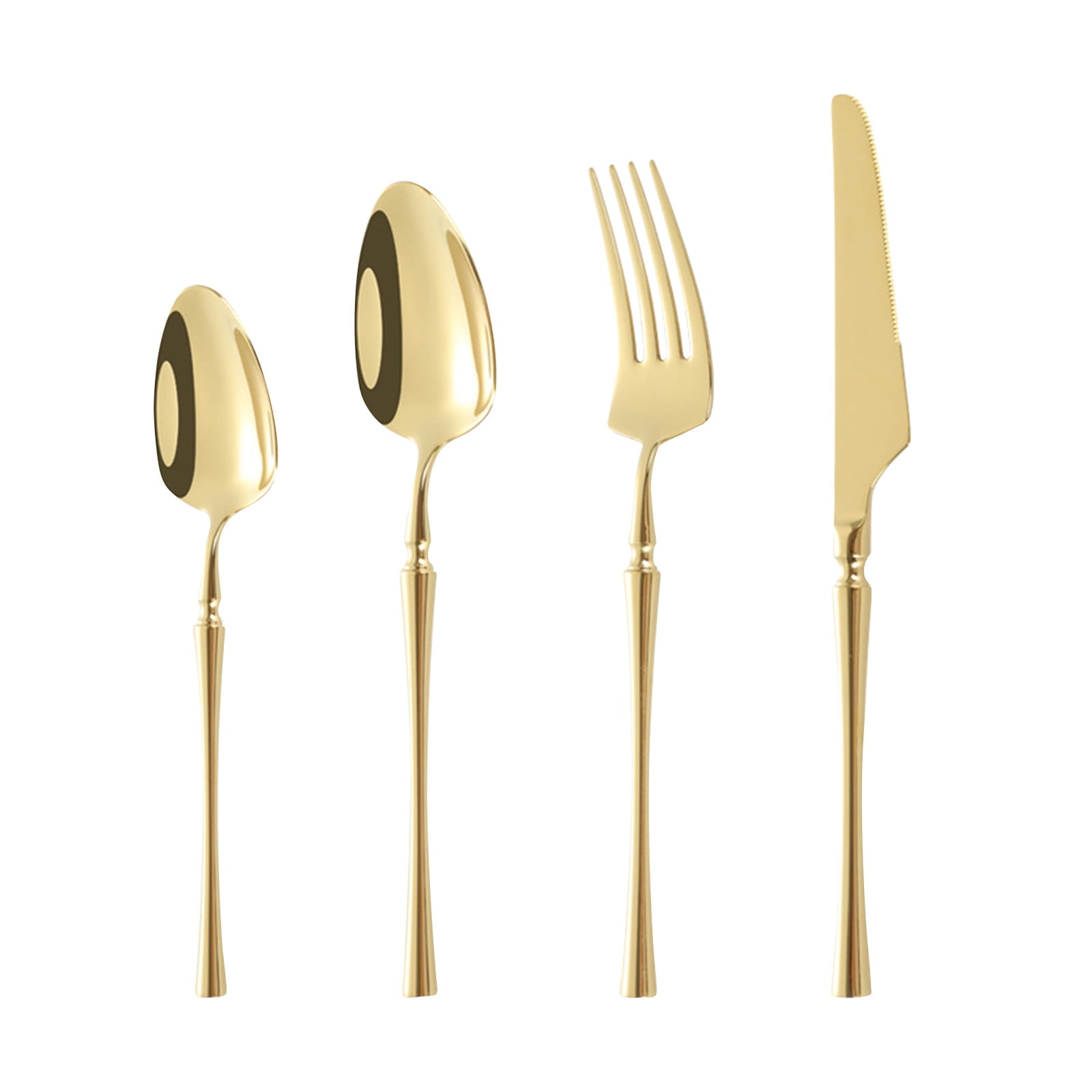 Gnmfd 4-Piece Stainless Steel Cutlery Set Ergonomic Handle Spoon Fork ...