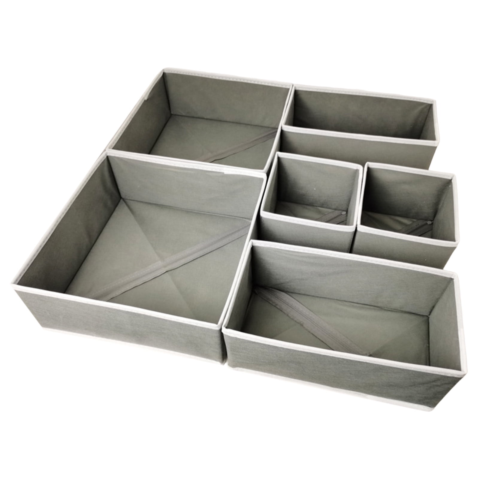 Gnmfd 6-Piece Foldable Drawer Storage Box Set, Space-Saving Organizers ...