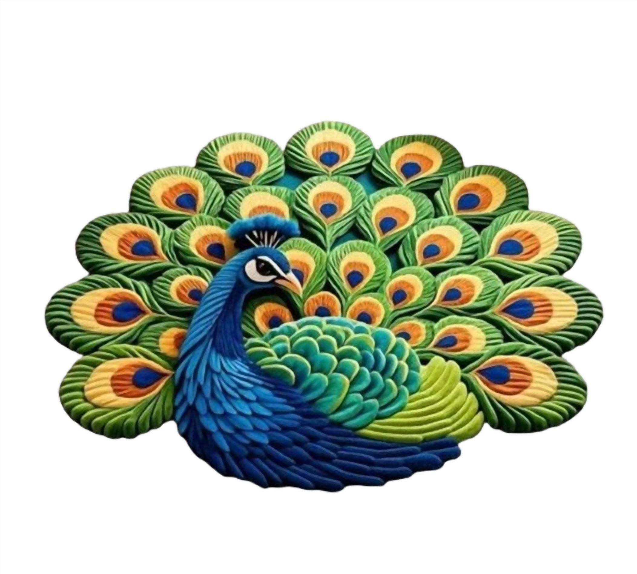 Gnmfd Crystalline Velvet Peacock Mat Quickly Dry Non-Slip Bathroom ...