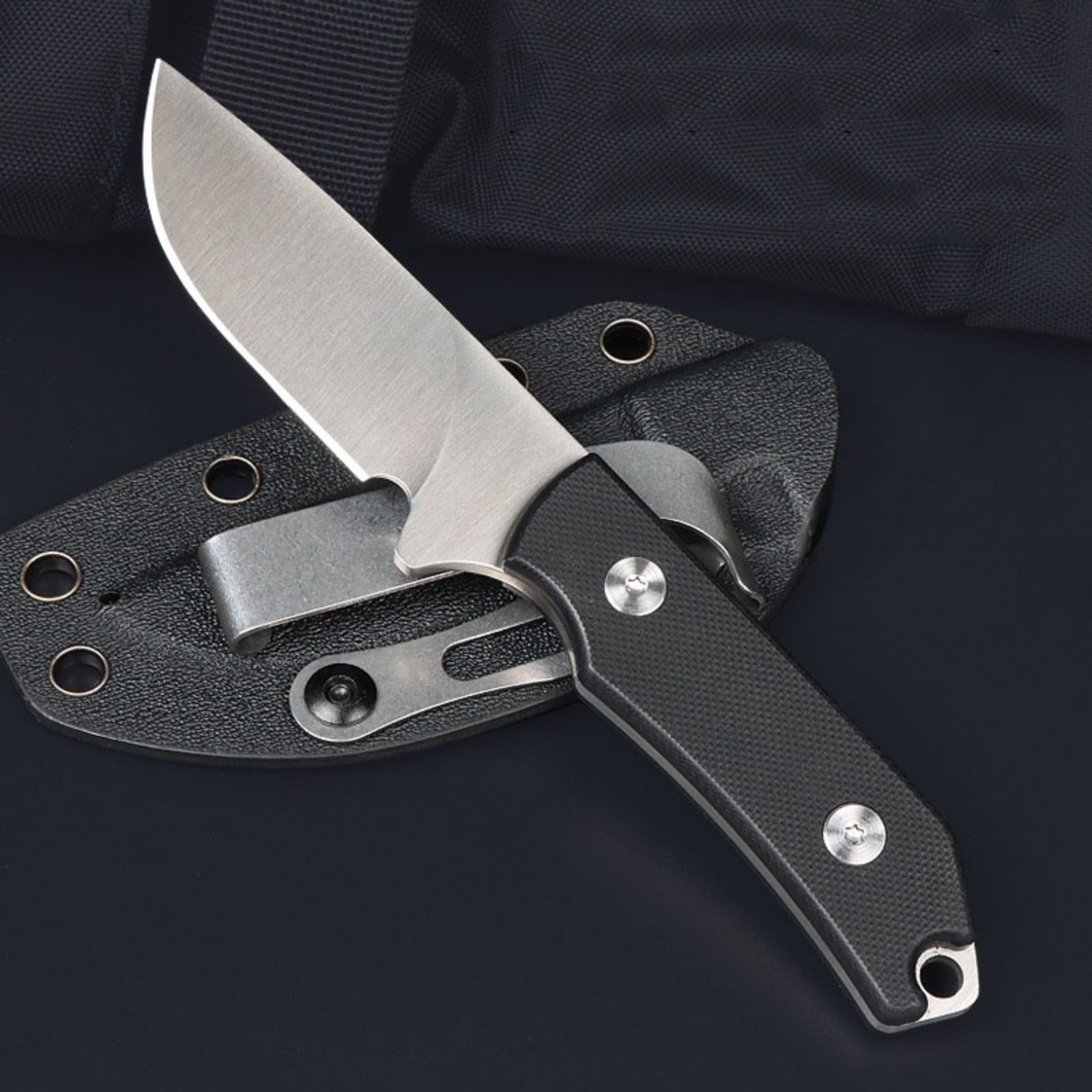 Gnmfd Fixed Blade Outdoor Knife with Sheath 7.5cm Steel Blade Portable ...