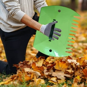 LCOKEIY Double-Side Garden Thatch Rake 19-Tine for Leaves Loosening ...