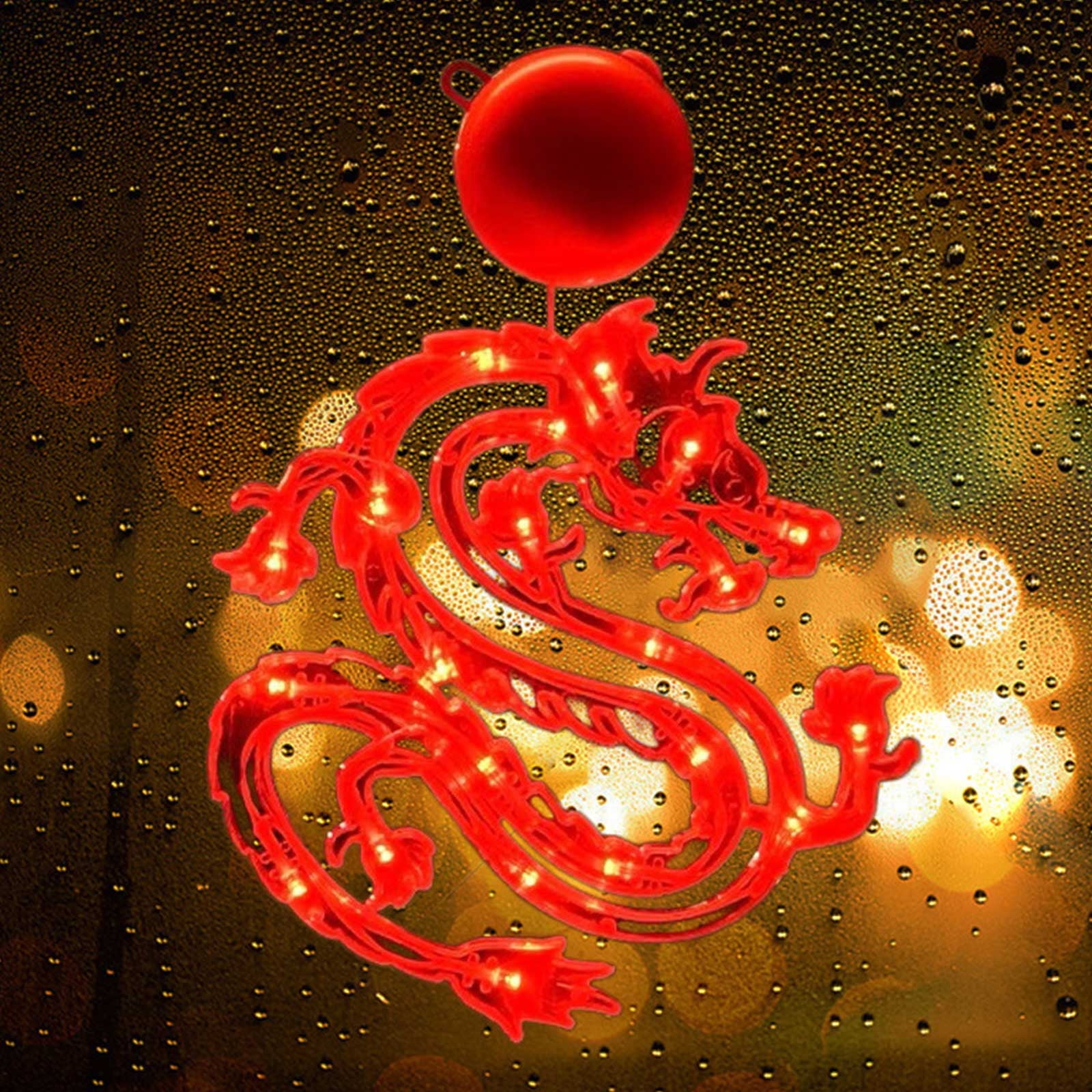 Gnmfd New Year LED Window Hanging Lights Red Lantern Firecrackers ...