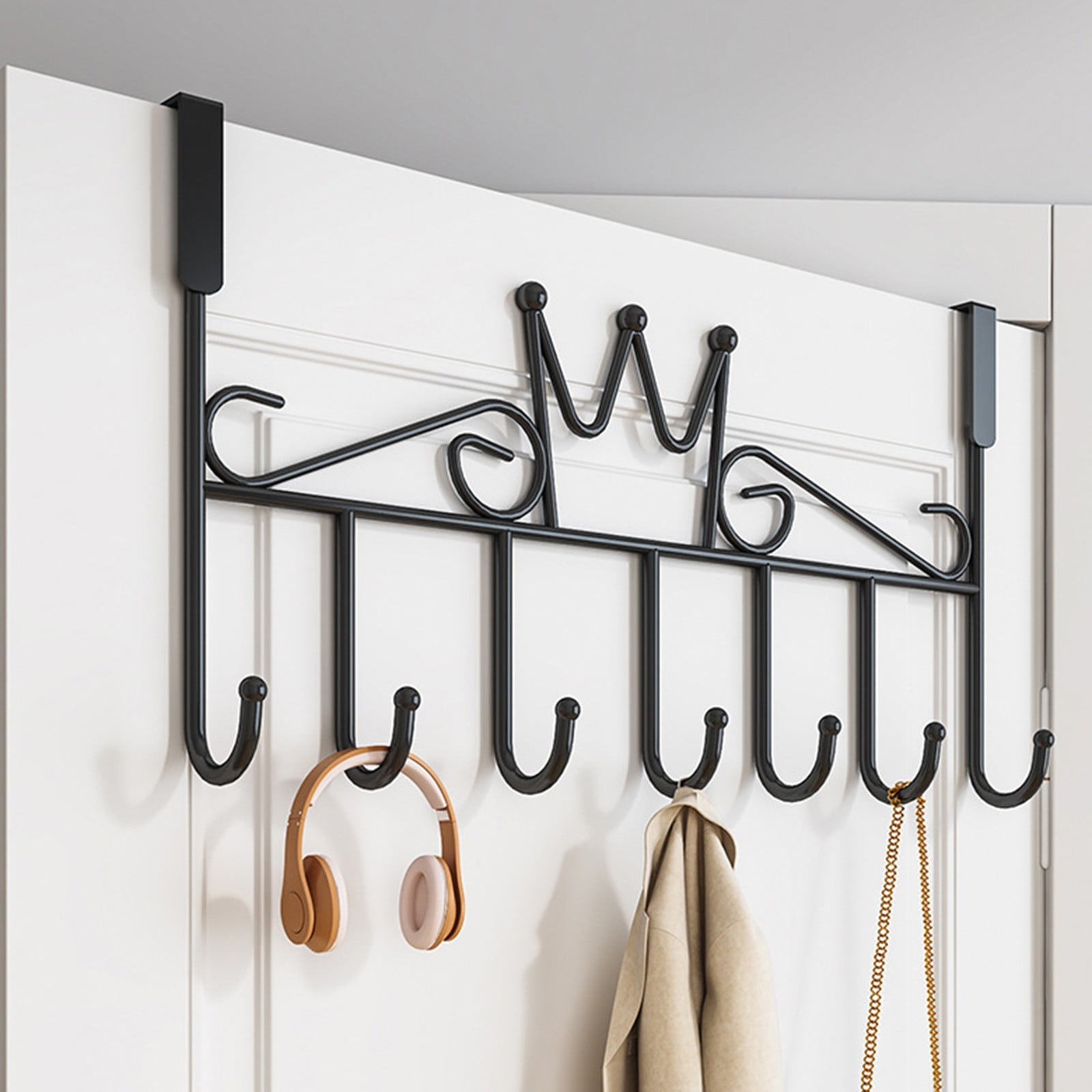 Gnmfd No Punch Back Door Coat Hooks with Thick Mounted Shelves, Heavy ...