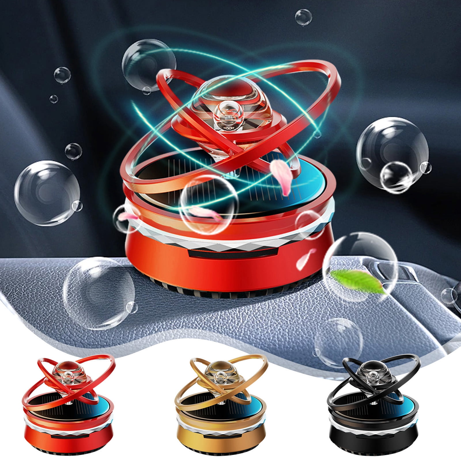 Gnmfd Solar Car Aromatherapy Diffuser Rotating Air Freshener, Solar ...