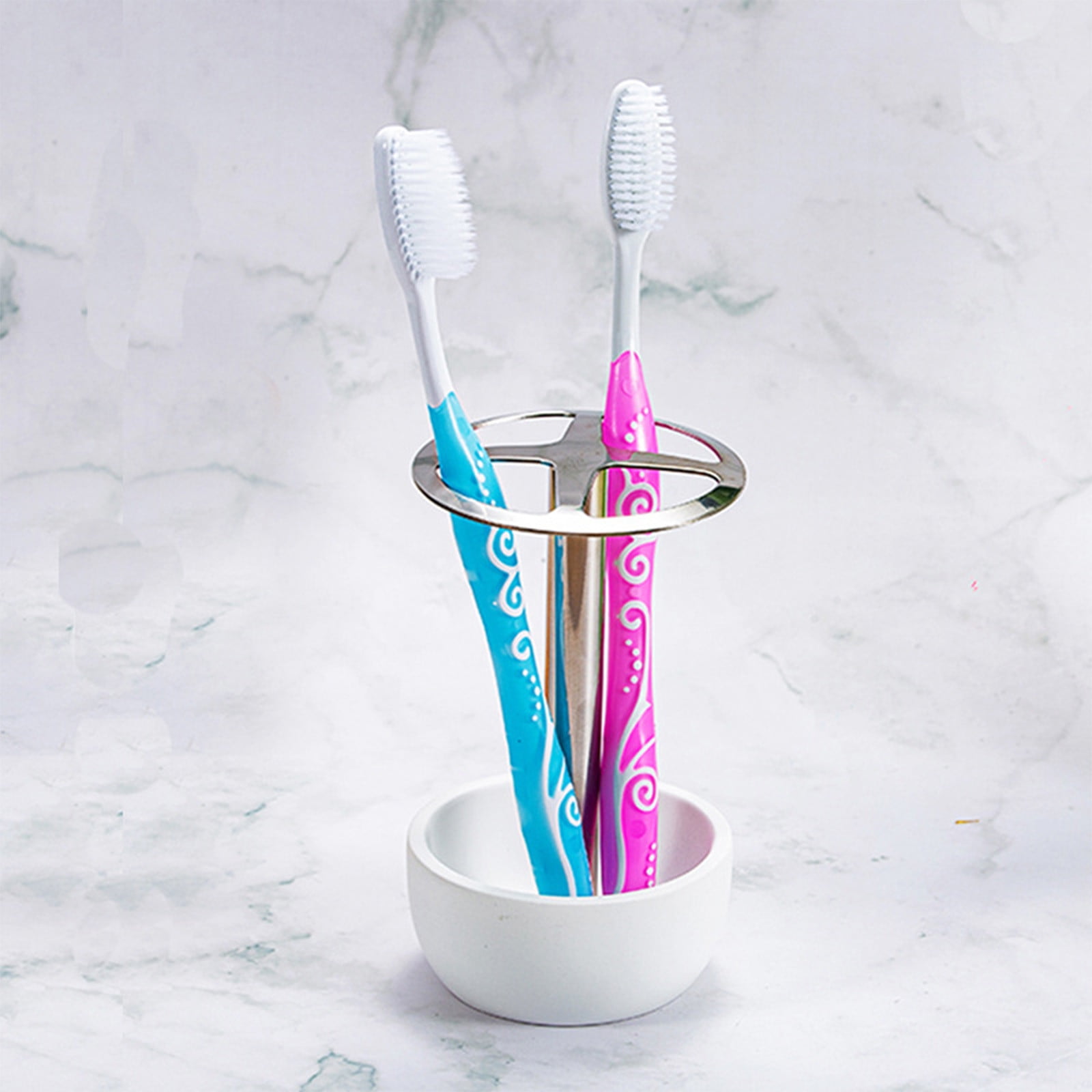Gnmfd Stainless Steel Toothbrush Stand with 4 Slots, Multi-Purpose ...
