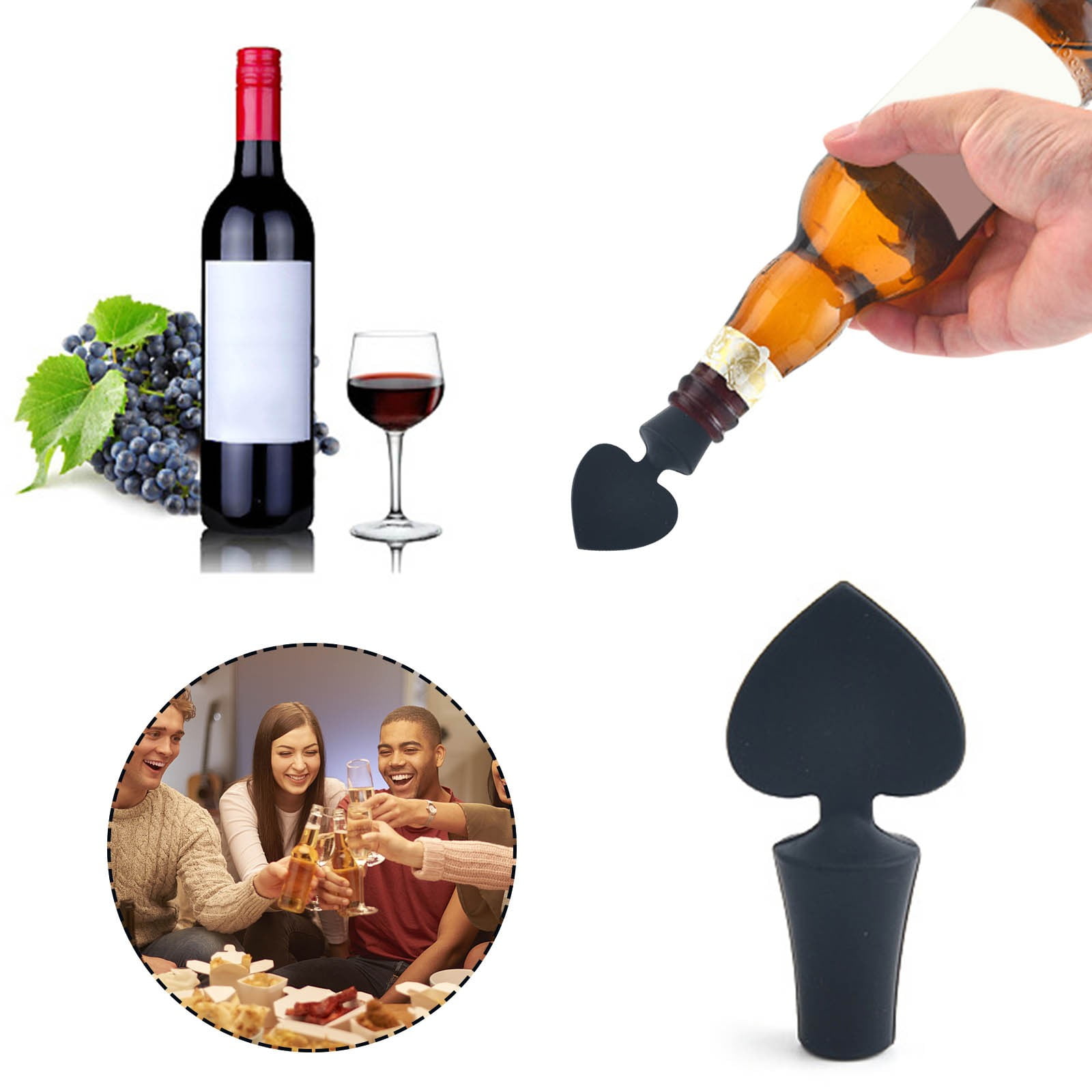 Gnmfd Wine Bottle Stopper Reusable Beer and Wine Sealer, Freshness ...