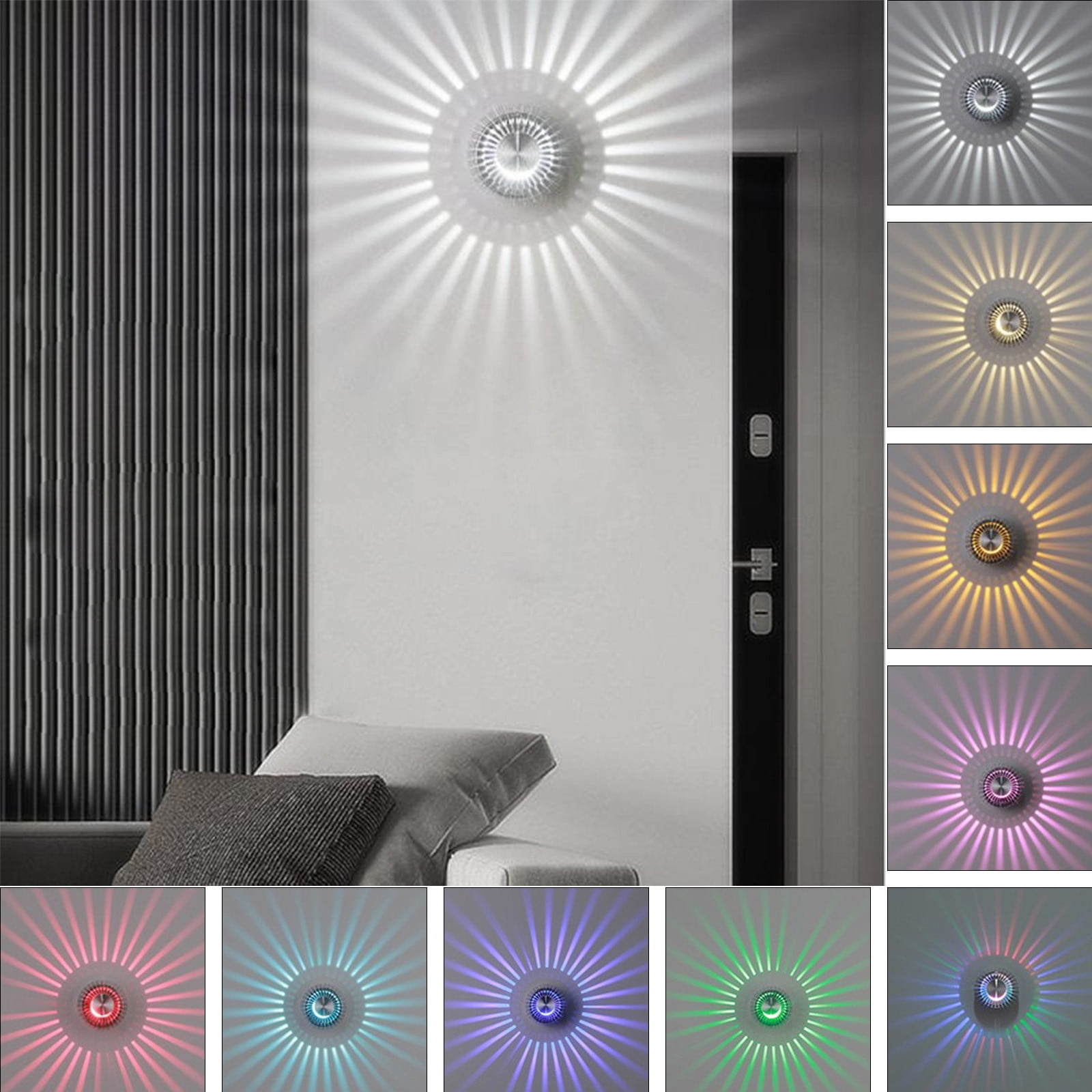 YgkuHd 3W Modern Lighting Decoration Indoor Light Colorful Gradients ...