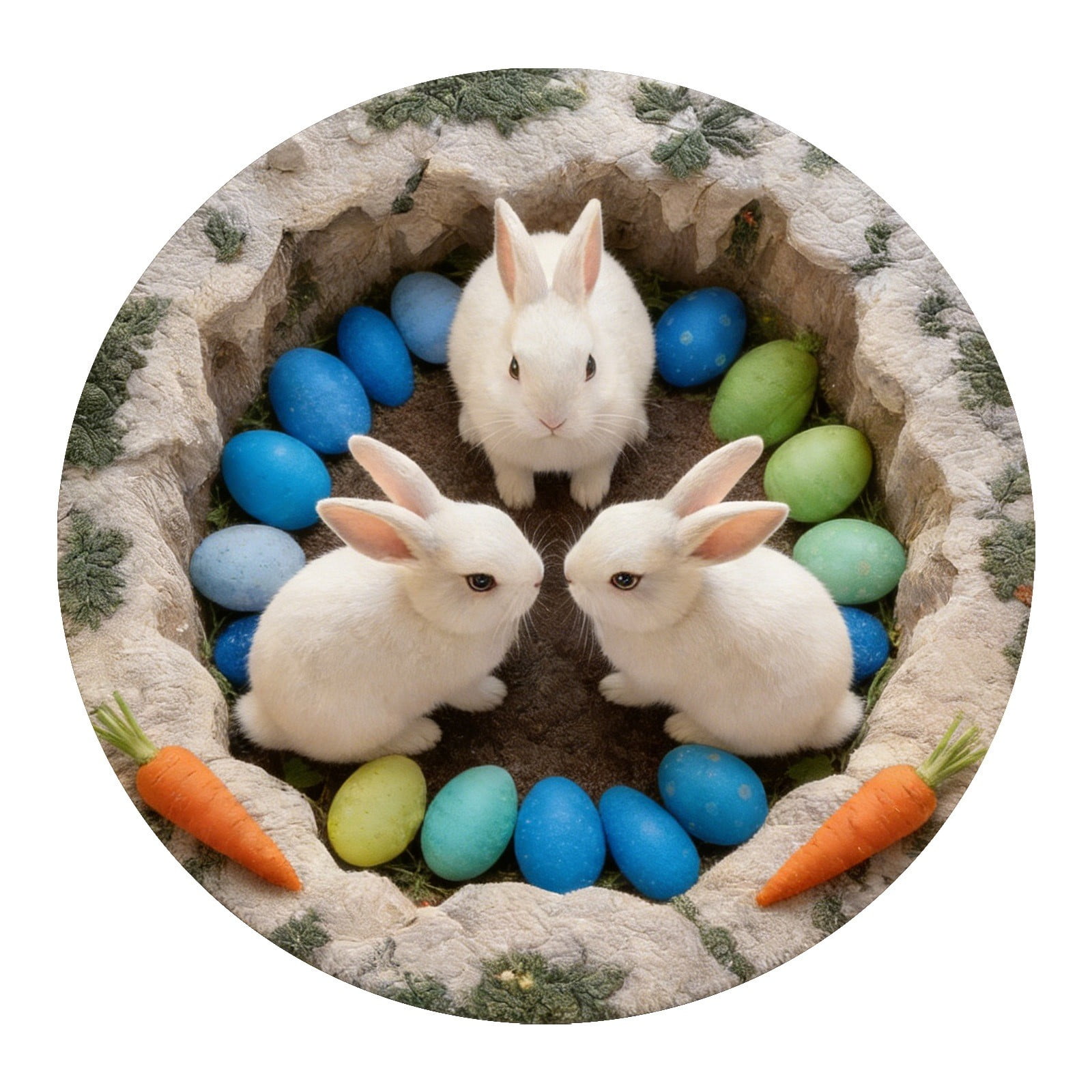Gnoleg Home Decor Easter Bunny Carpet Soft Area Rug for Living Room ...