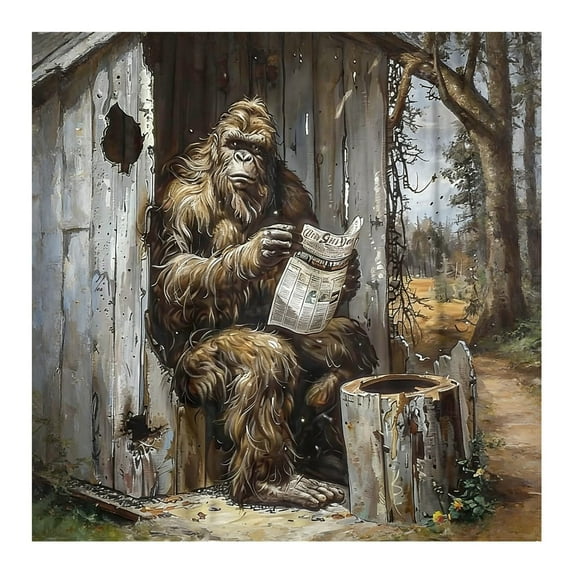 Gnoleg Home Decor Funny Shower Curtain Humorous Sitting on Reading ...