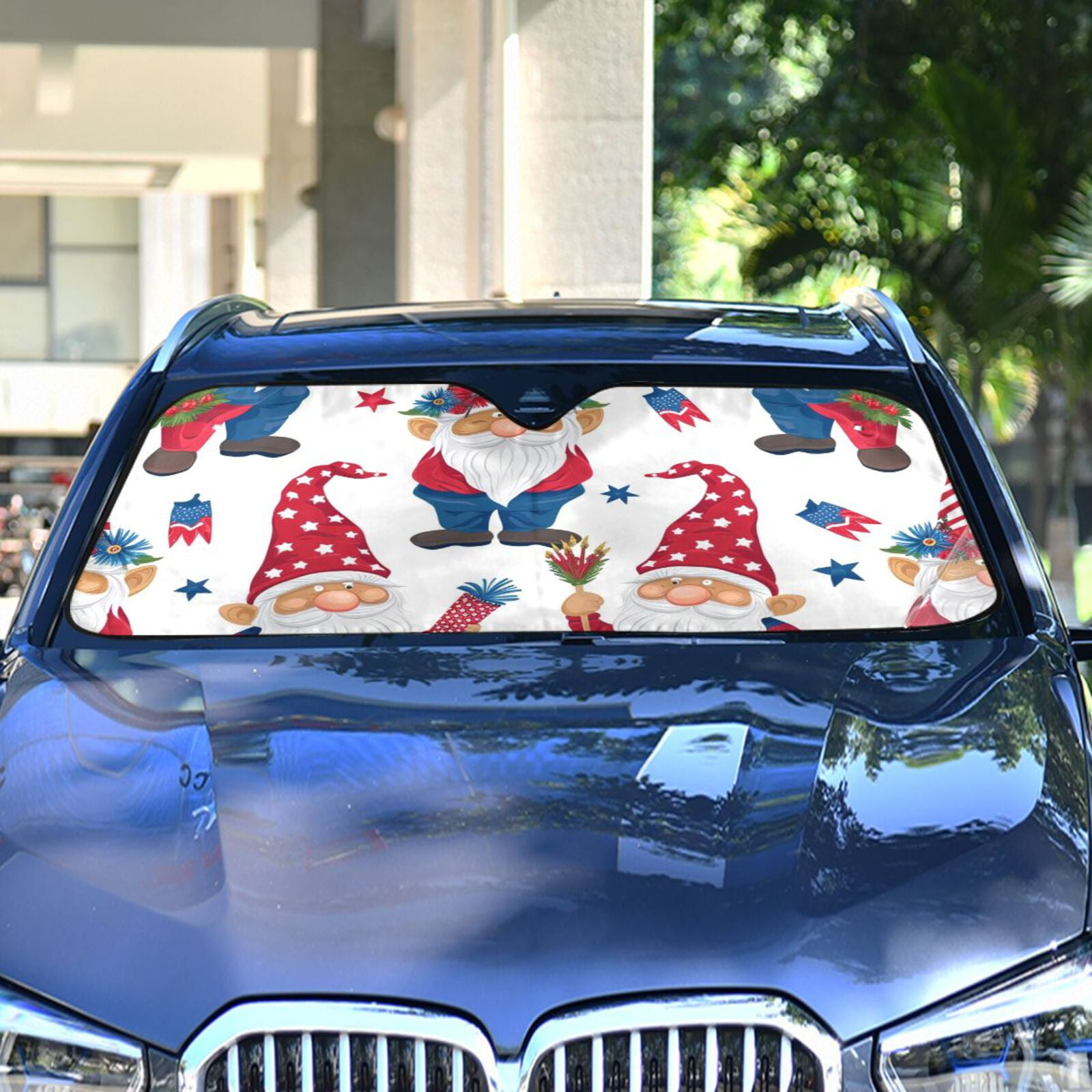 Gnome American Flags Automotive Front Car Windshield Sun Shade ...