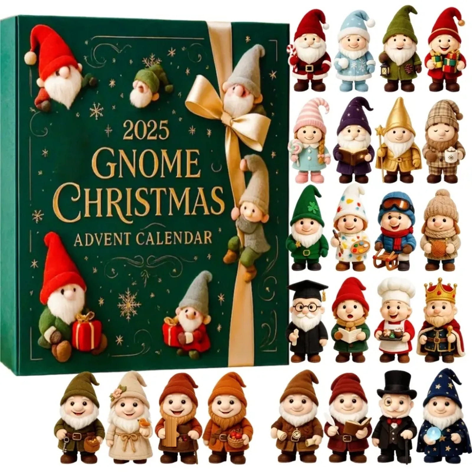 Gnome Christmas Advent Calendar 2025, 2D Countdown with Double Printed ...