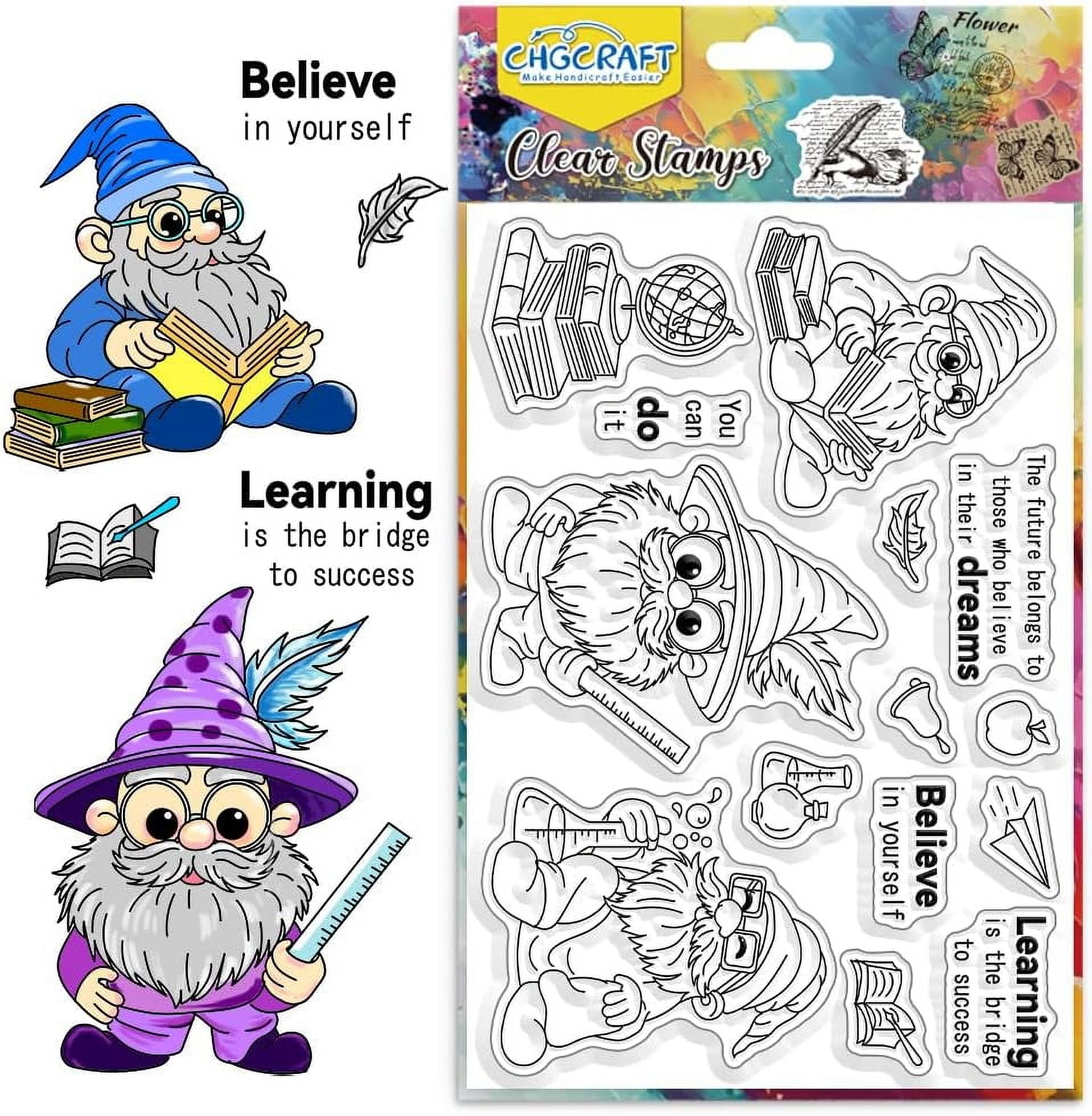 Gnome Clear Stamps Study Silicone Stamps for Crafting Gnome Transparent ...