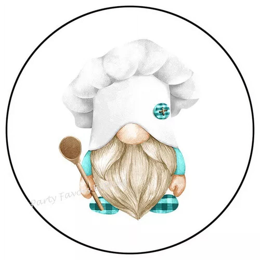 Gnome Cooking Baking Chef Sticker Party Favors Sticker Envelope Seals ...