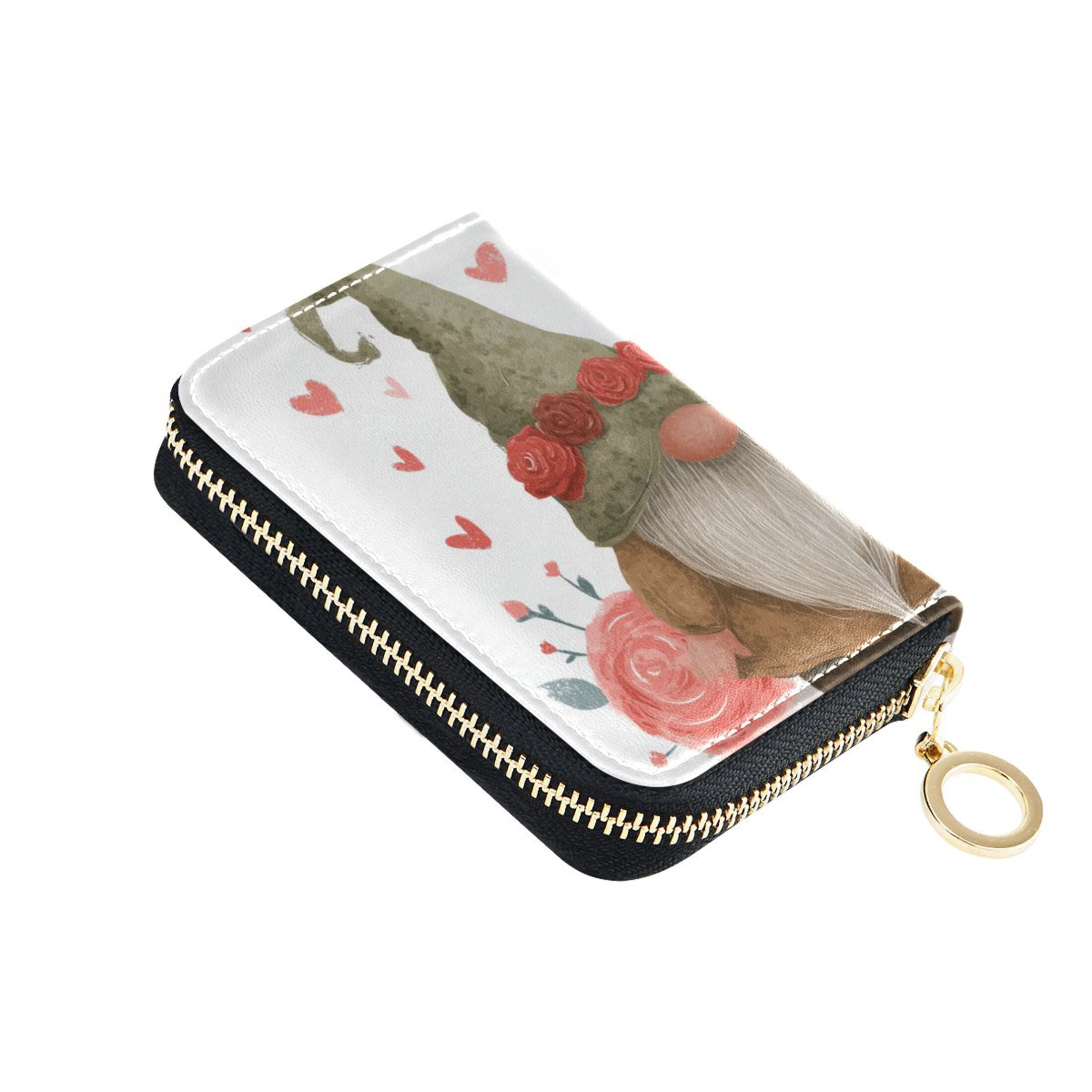 Gnome Couple Watercolor Style Valentine Women's Credit Card Holder PU ...