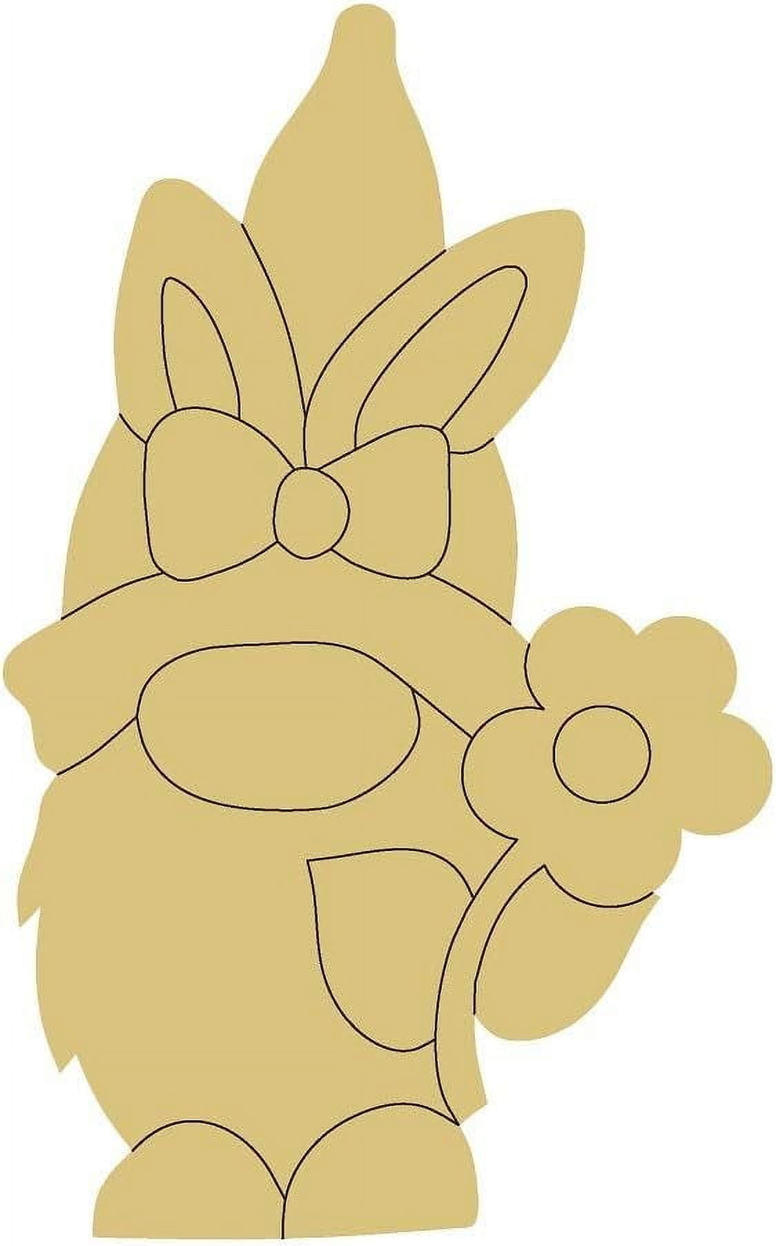 Gnome Design by Lines Cutout Unfinished Wood Gnome Easter Door Hanger MDF Shape Canvas Style 19 ...