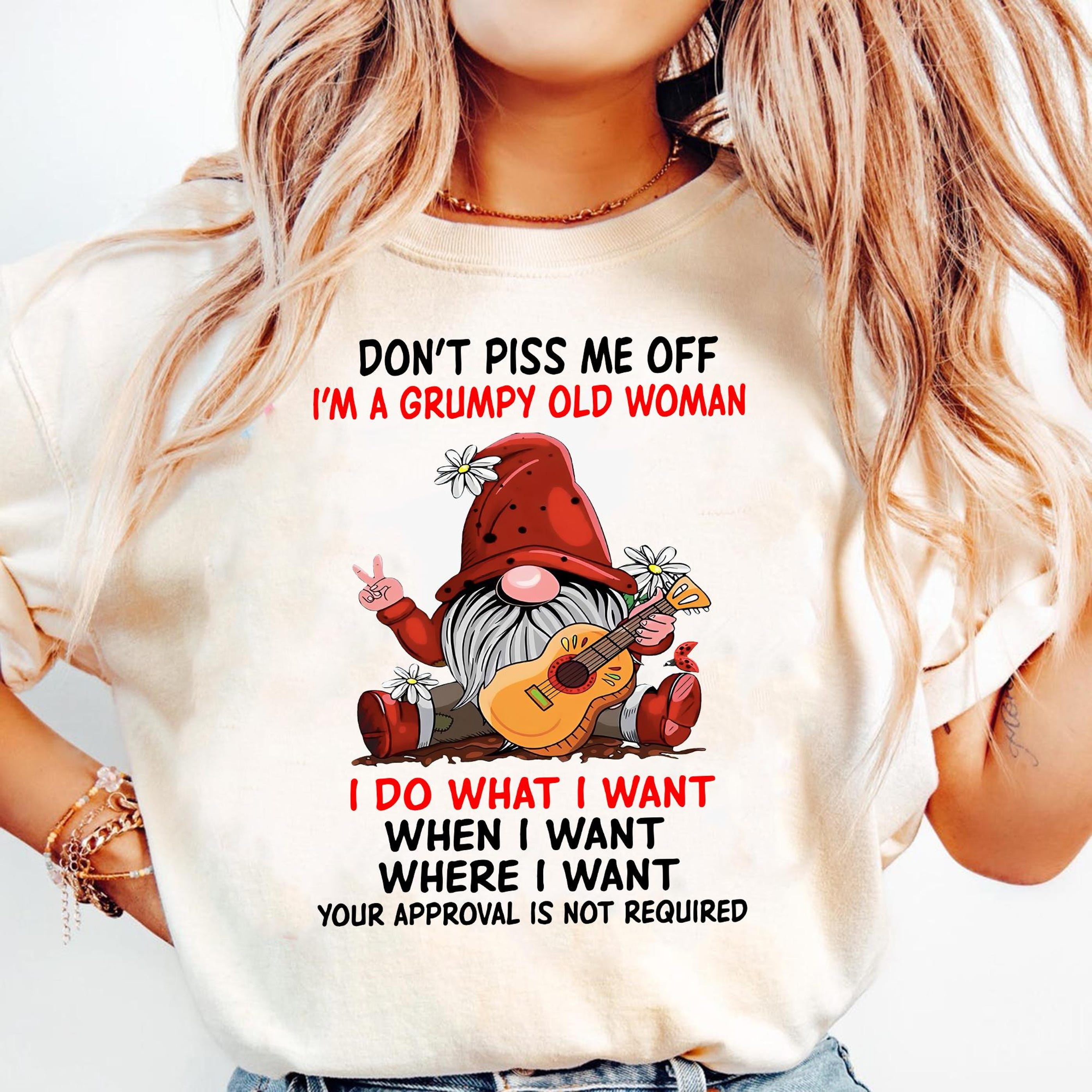 Gnome Don't Piss Me Off I'm A Grumpy Old Man T-Shirt, Funny Gnome Shirt ...