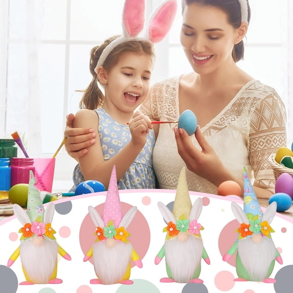 Gnome Easter Decorations, Handmade Easter Rabbit Gnomes Plush Ornaments, Rabbit Easter Gnomes ...