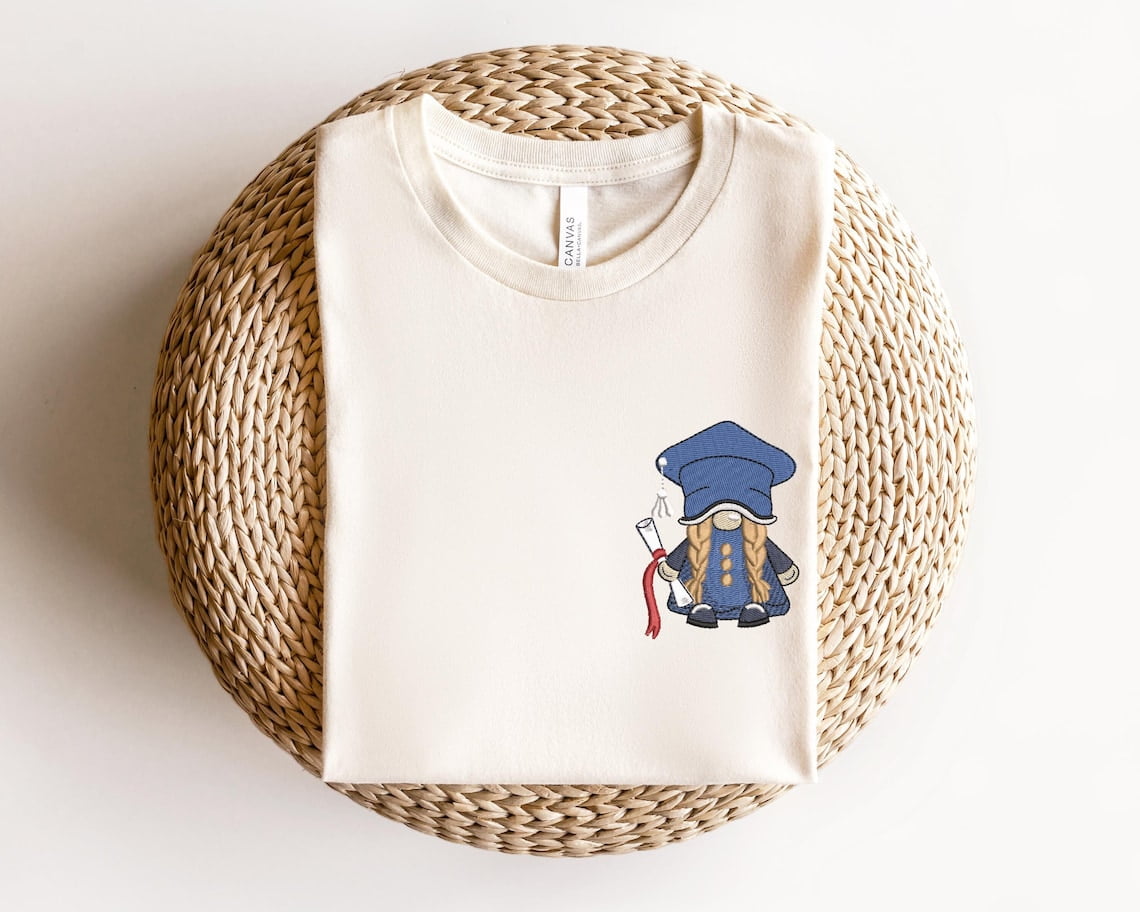 Gnome Embroidery Shirt, 2024 Grad Embroidery Shirt, Class Of 2024 ...