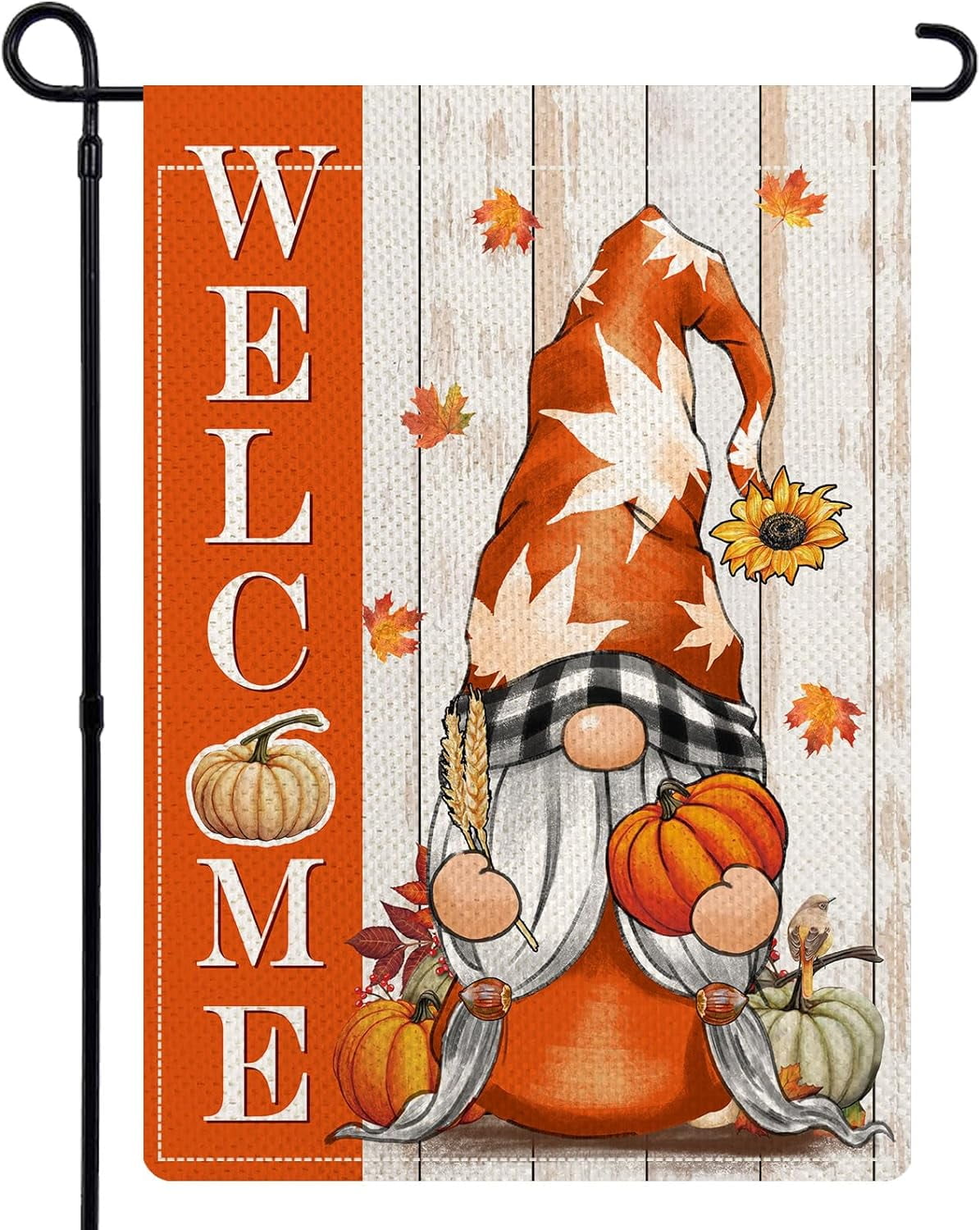 Gnome Fall Garden Flags for Outside, Welcome Fall Garden Flags Double ...