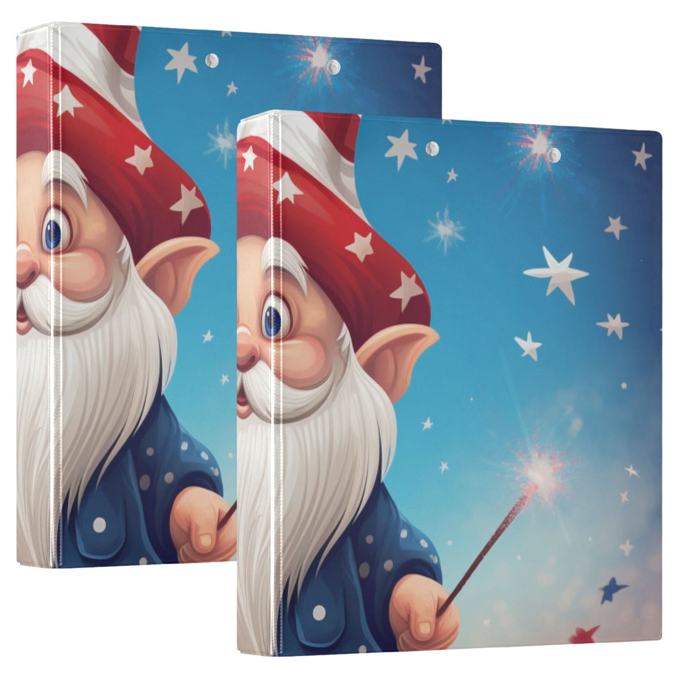 Gnome Fireworks American Flags 3 Ring Binders 1.5 inch Hardcover File ...