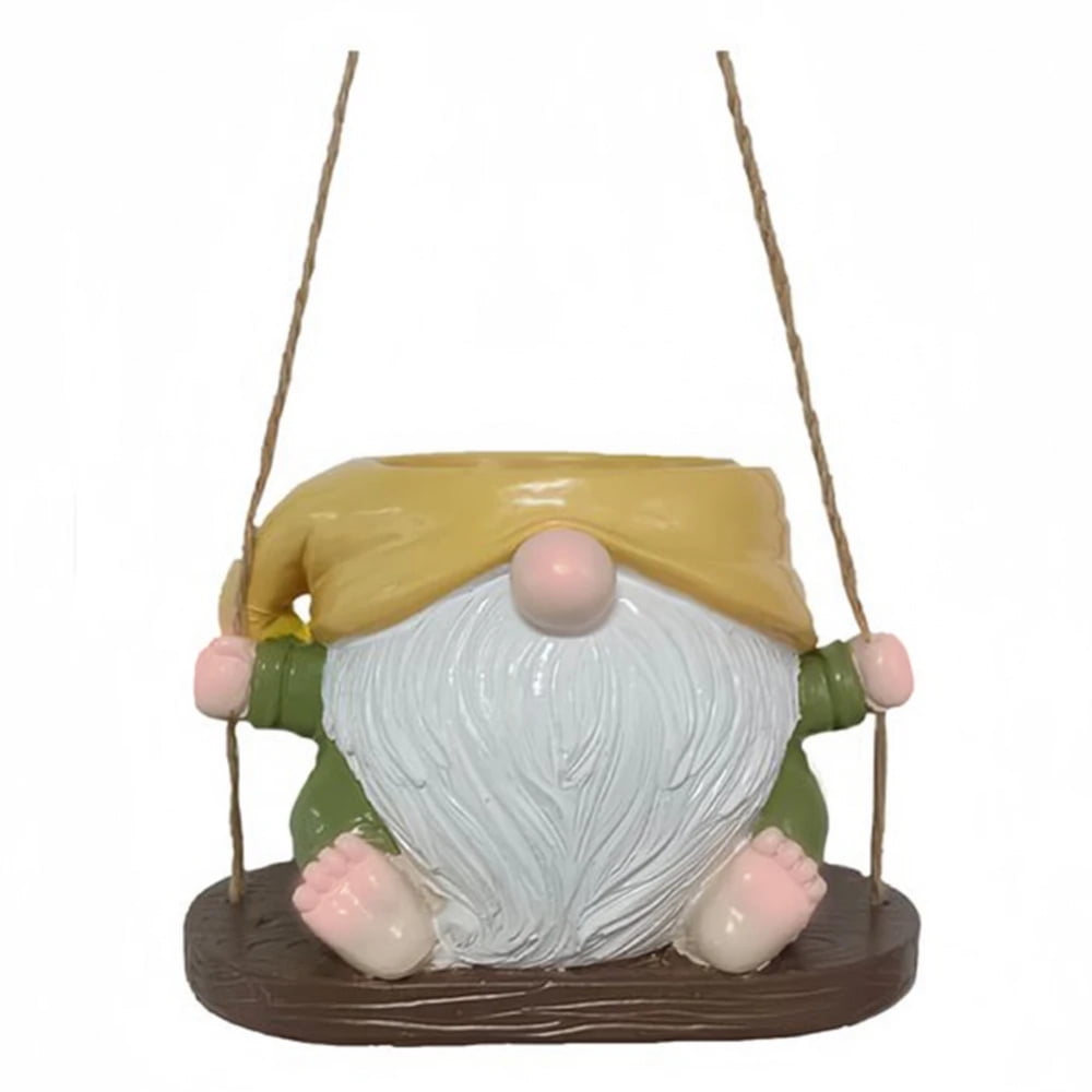 Gnome Flower Pot Resin Hanging Dwarf Planter Creative Dwarf Flower ...