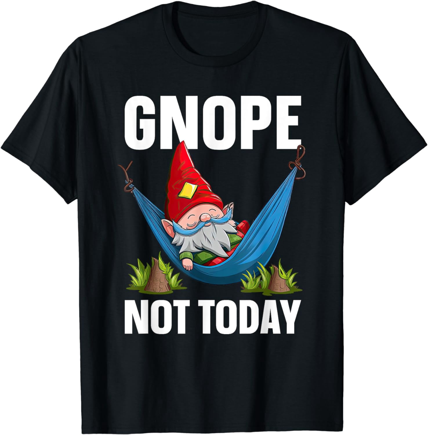 Gnome Hammock Nap Gnope Not Today Magical Whimsical Lazy T-Shirt ...