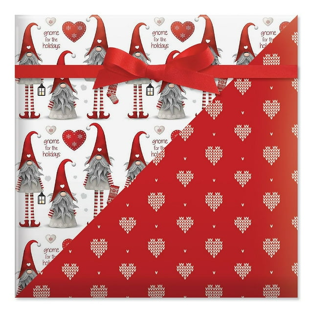 "Gnome Holidays: Jumbo Christmas Gift Wrap - 1 Roll, 23""x32 ...