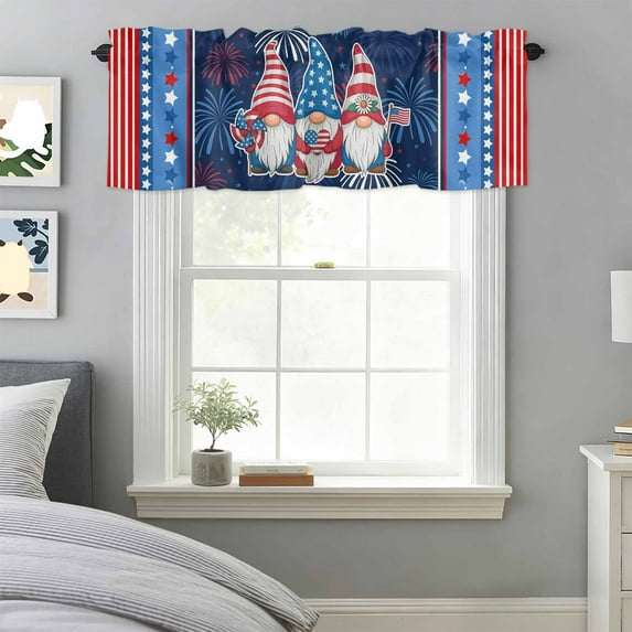 Gnome Independence Day Stars Red Stripes Valances for Windows,Rod ...